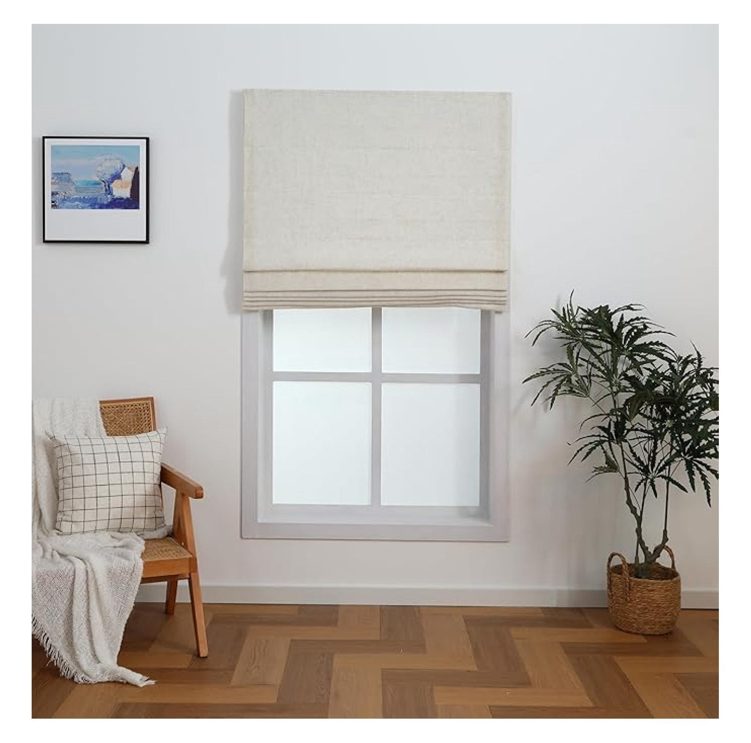 Linen Cordless Blinds - Light Filtering Window Shades for Home, 45x64 ...