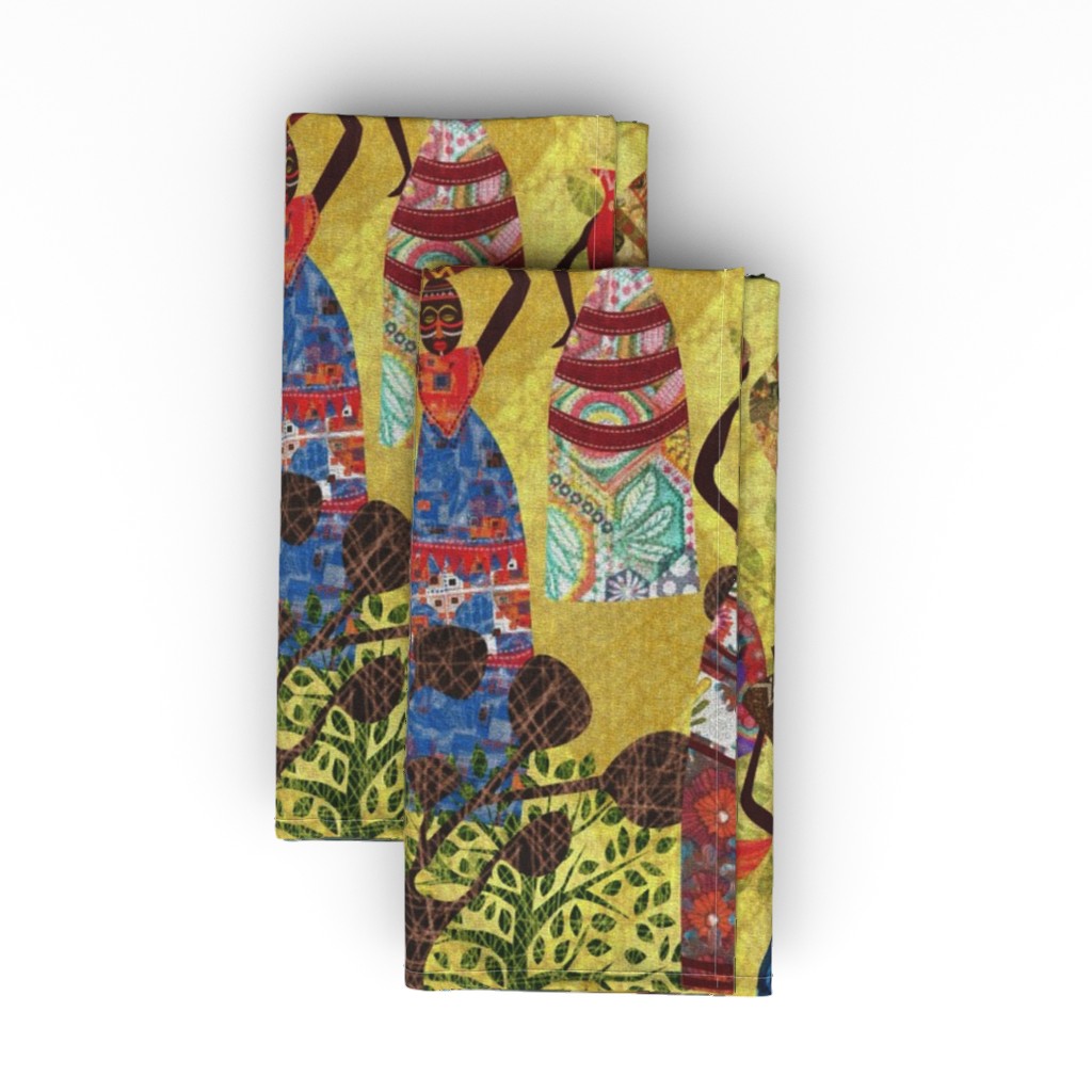 Linen Cotton Canvas Dinner Napkins (Set of 2) - Women Africa Life ...