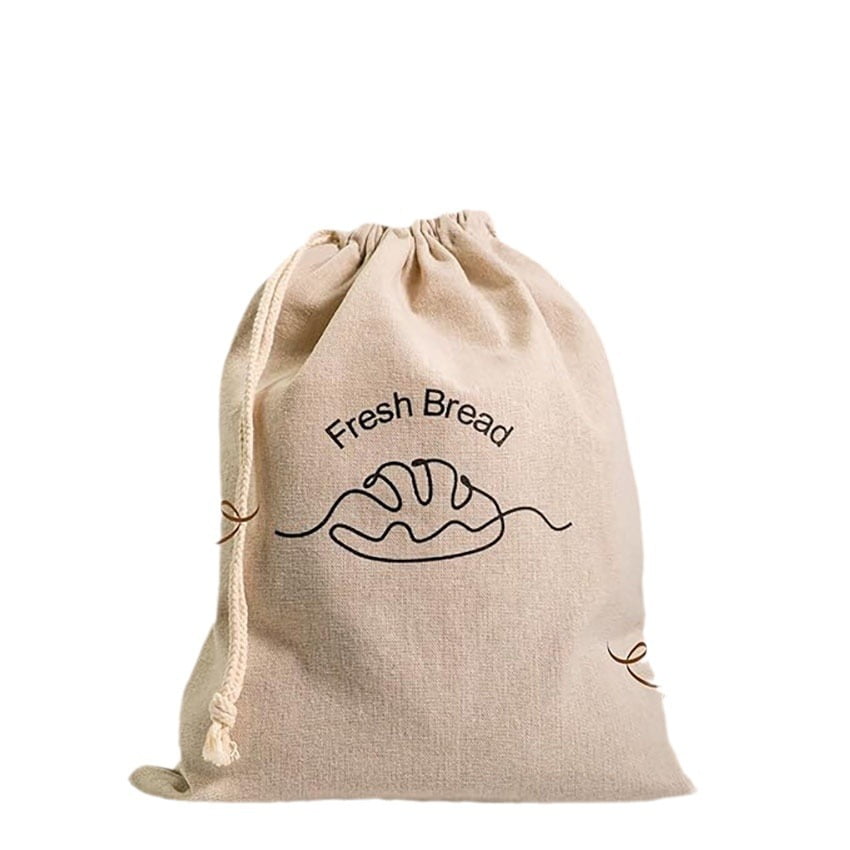 Linen Cotton Drawstring Bread Bag - Reusable Eco-Friendly Food Storage ...
