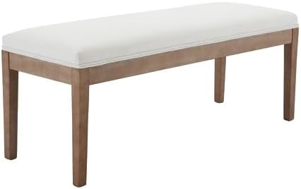Linen Dining Bench Upholstered Entryway Bench Farmhouse Shoe Bench Seat ...
