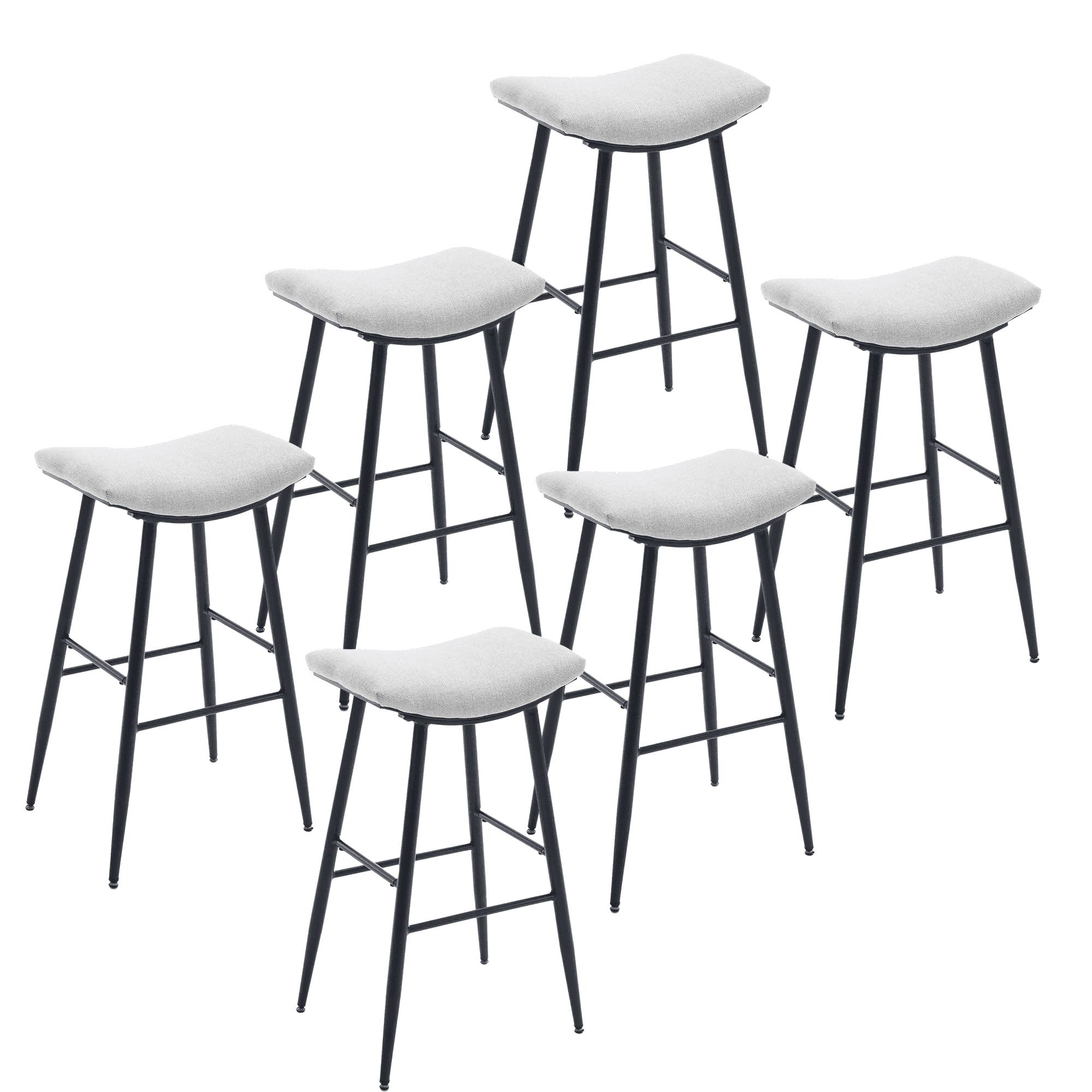 Linen Dining Chairs, Multifunctional Counter Height Bar Stools without ...