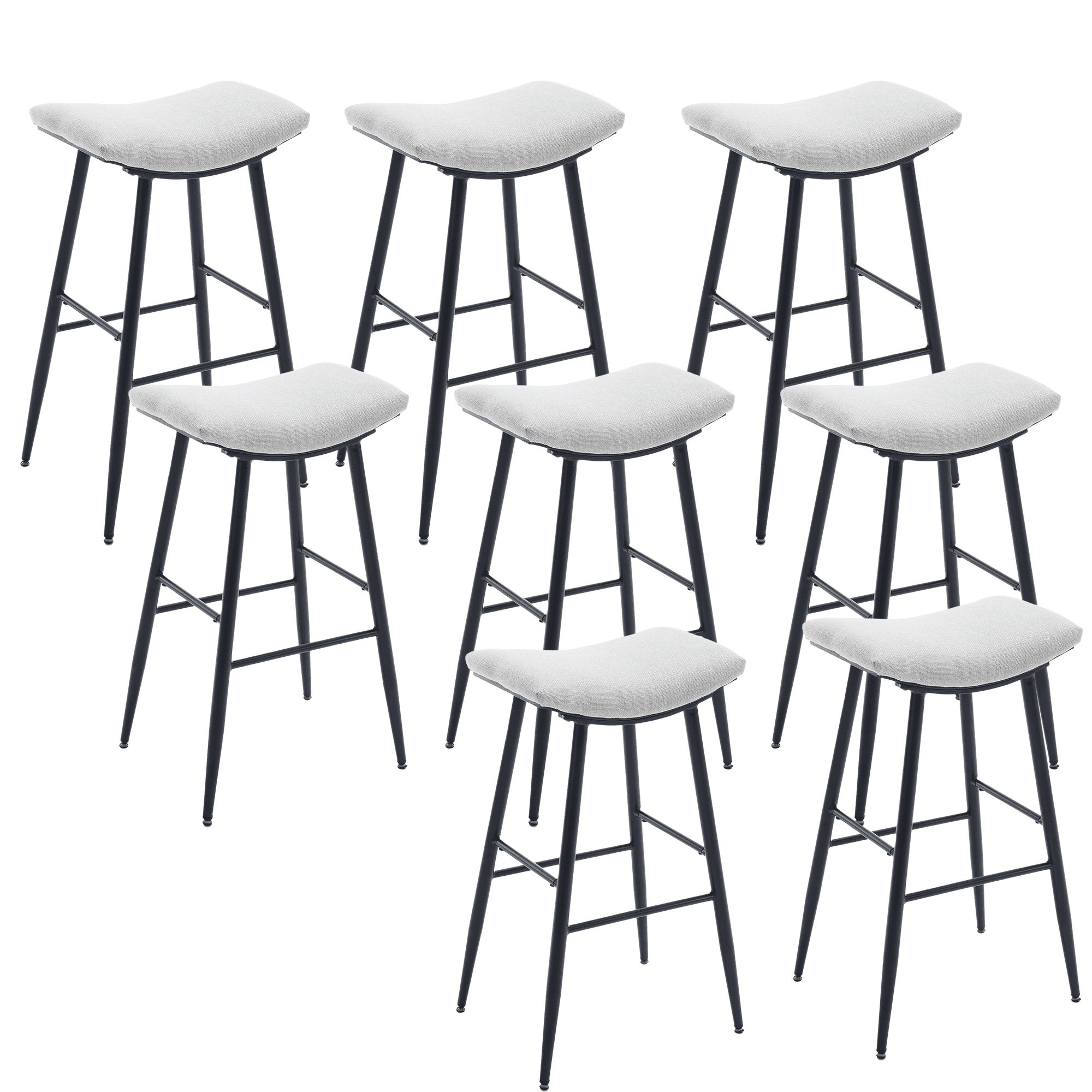 Linen Dining Chairs, Multifunctional Counter Height Bar Stools without ...