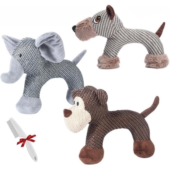 Linen Dog Toys, 2026 Upgraded Double-Layer Linen Textured Weave Durable ...