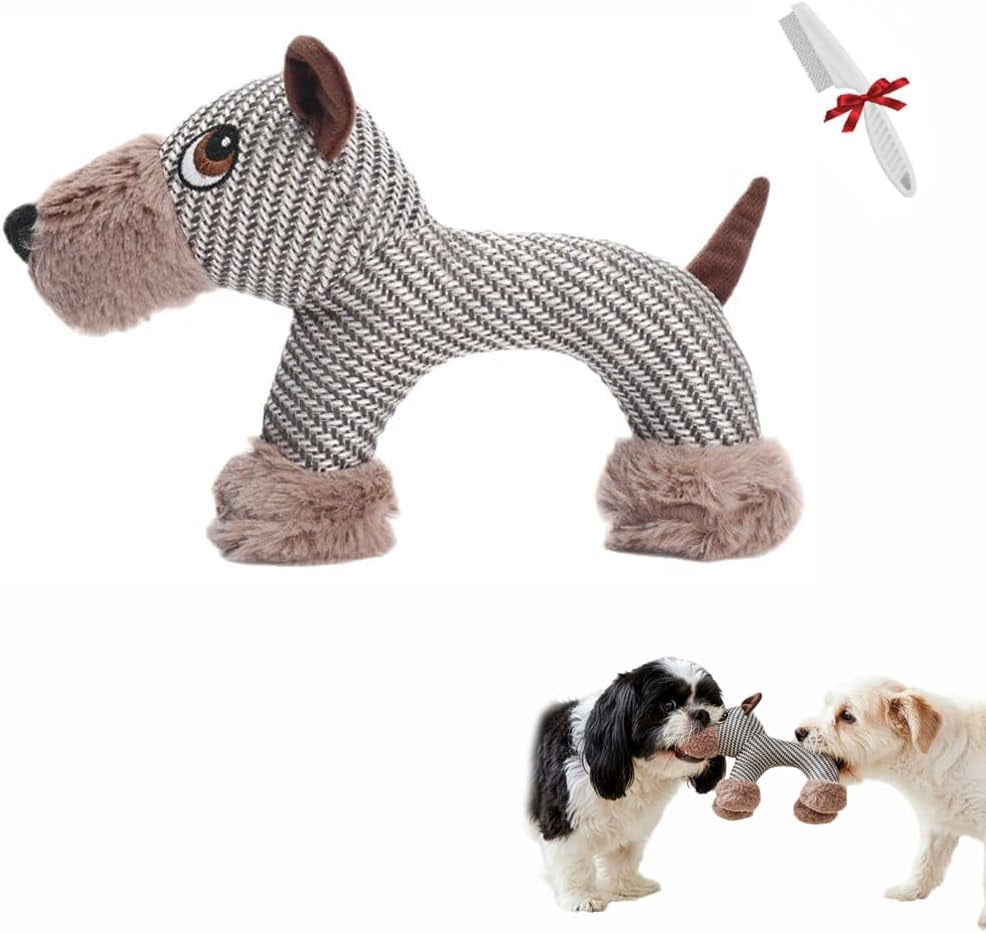 Linen Dog Toys, 2026 Upgraded Double-Layer Linen Textured Weave Durable ...