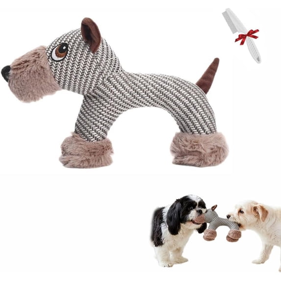 Linen Dog Toys, 2026 Upgraded Double-Layer Linen Textured Weave Durable ...