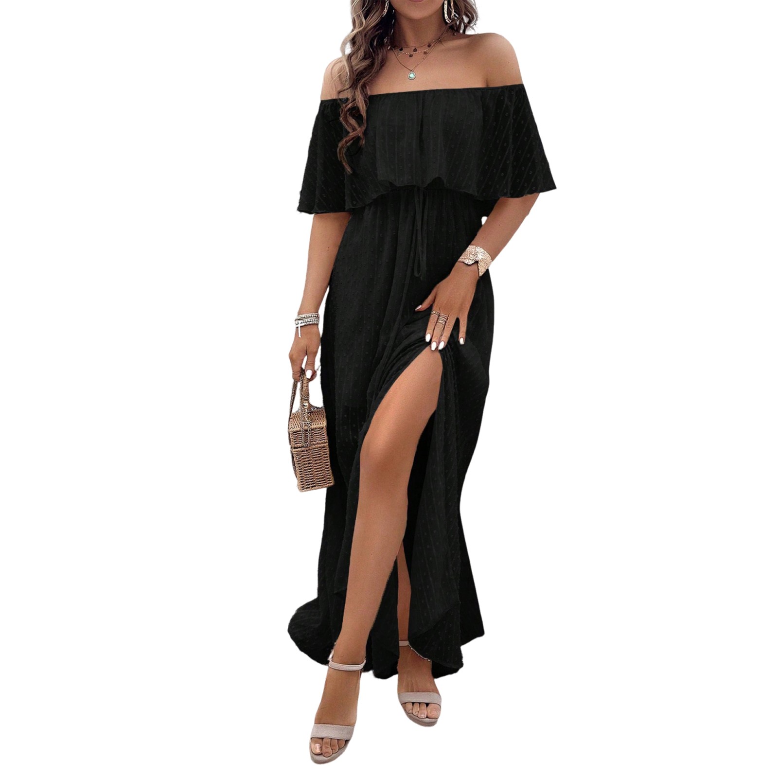 Linen Dress, Casual One Shoulder Embroidery Loose Tunic Wedding Guest ...
