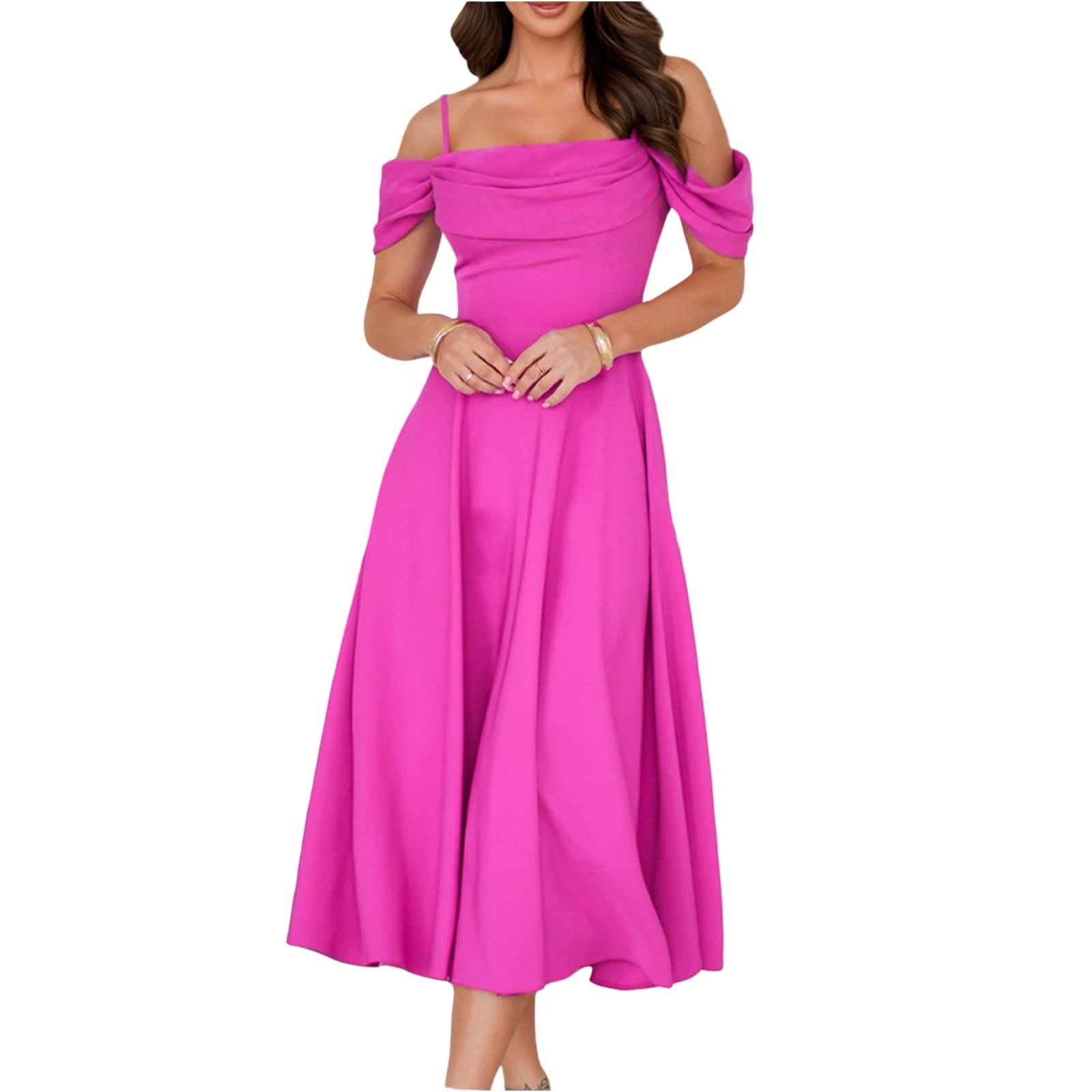 Linen Dresses For Women 2025, Spaghetti Strap Solid Color Sexy Pleated ...