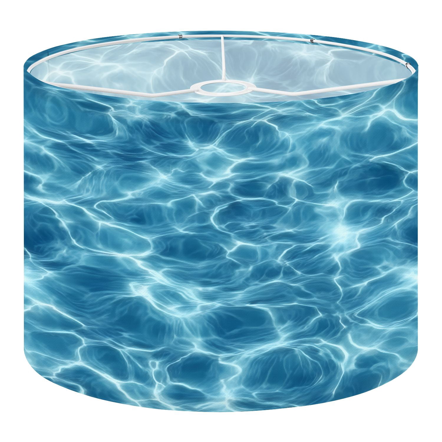 Linen Drum Lamp Shades Blue Water Surface Sunlight Reflections 13" x 13 ...