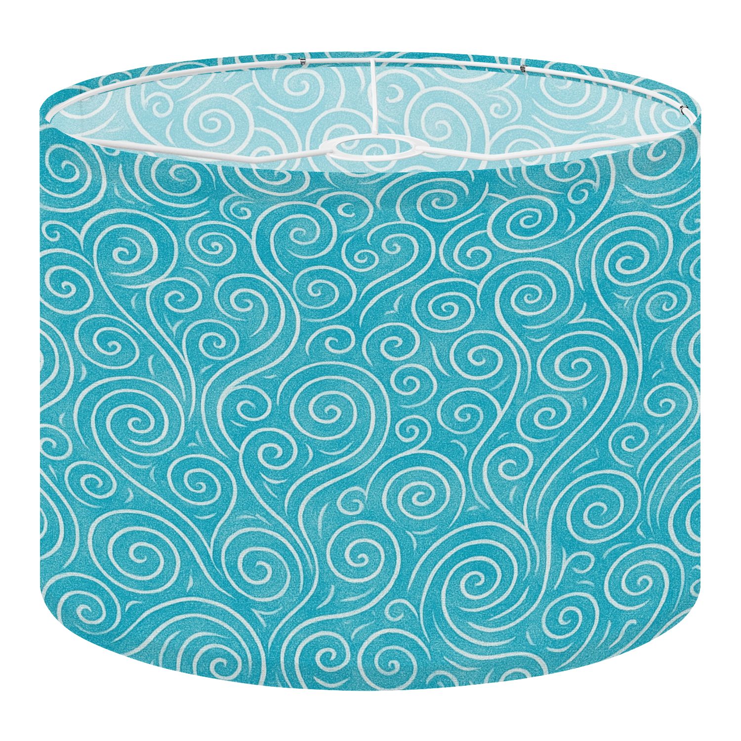 Linen Drum Lampshades Abstract ocean waves Organic shapes wavy nautical ...