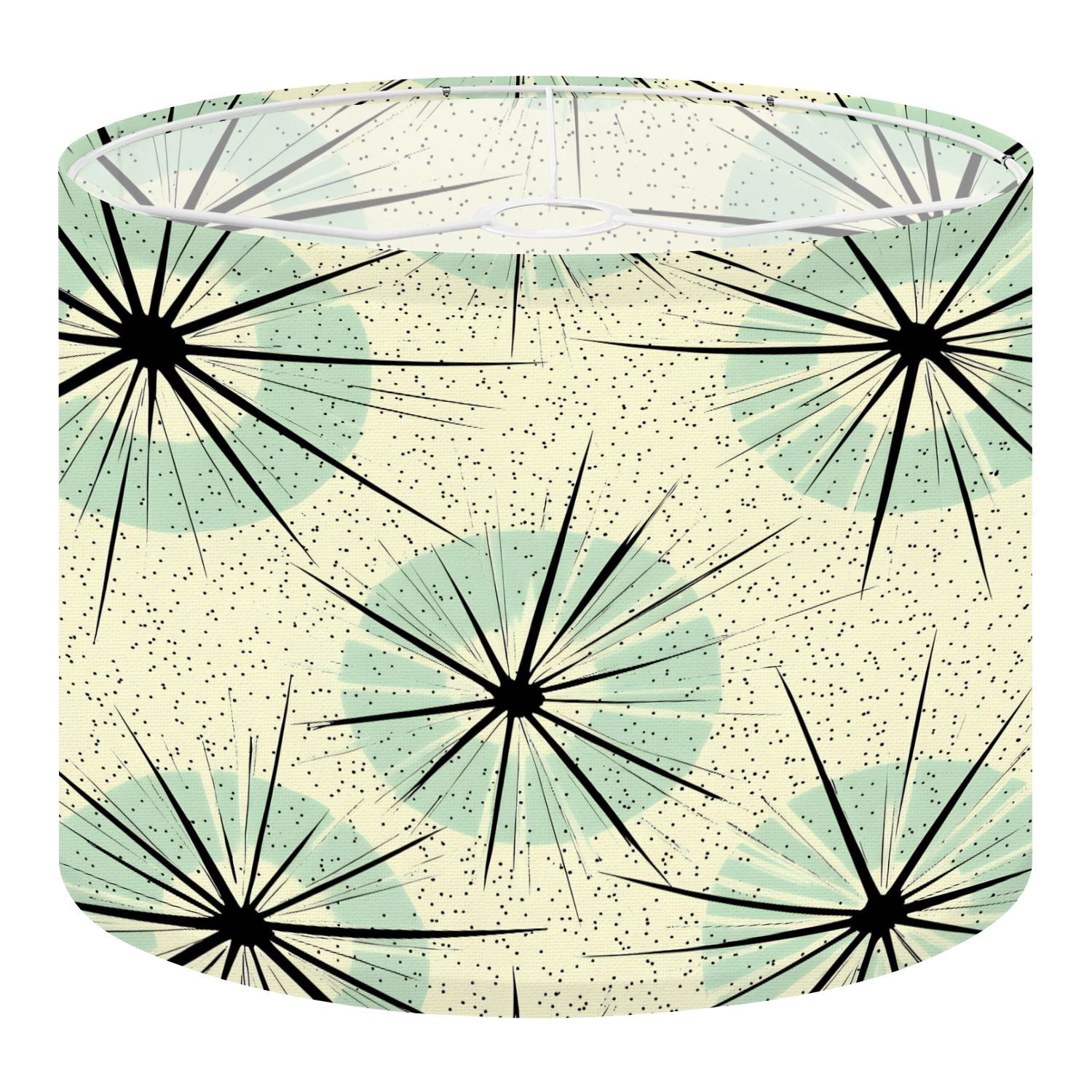 Linen Drum Lampshades Atomic Starbursts Mid Century Modern Sputnik Palm ...