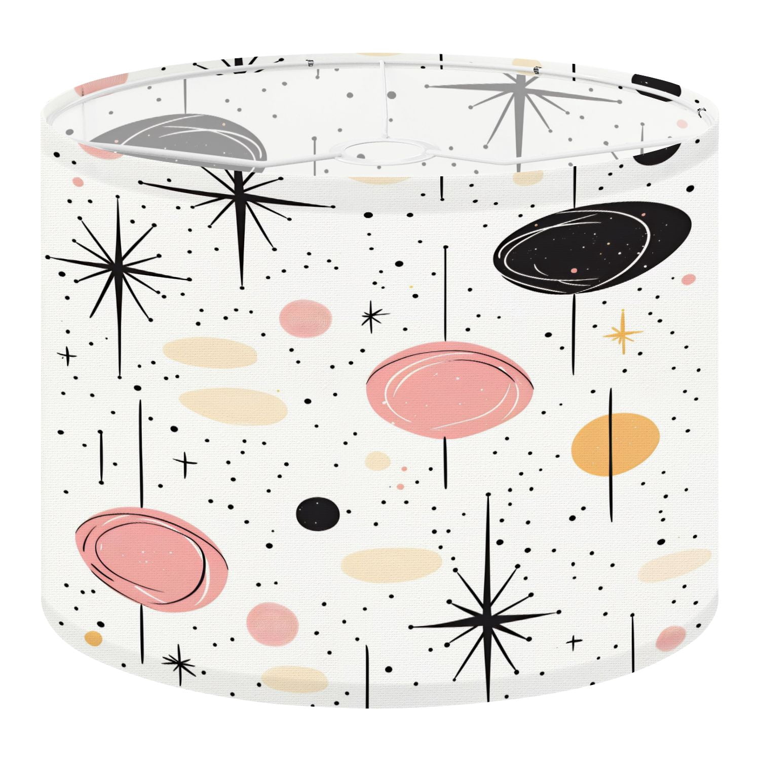 Linen Drum Lampshades Atomic Starbursts Mid Century Modern Sputnik Palm ...