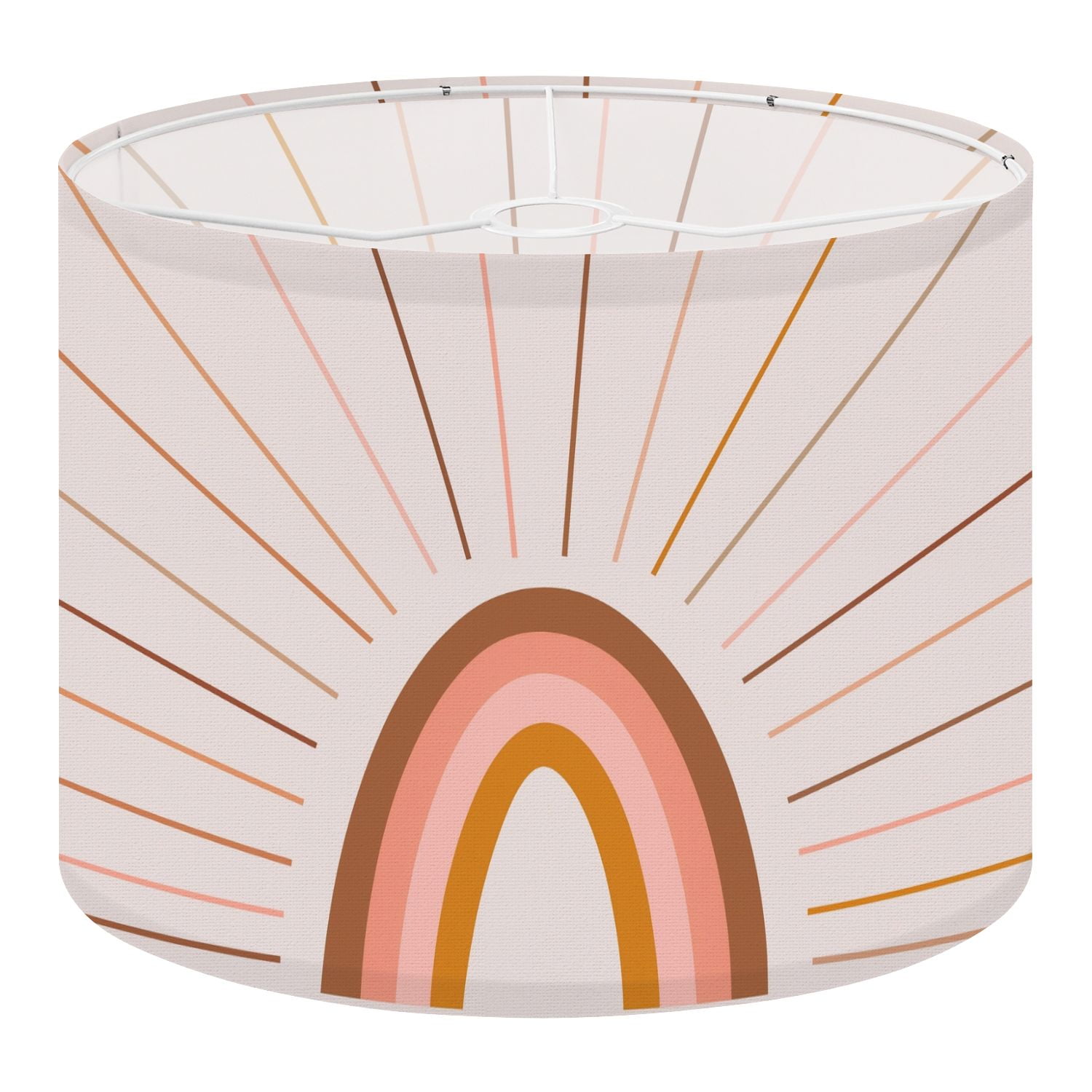 Linen Drum Lampshades Boho Pink Rainbow Sun Rays Trendy Abstract ...