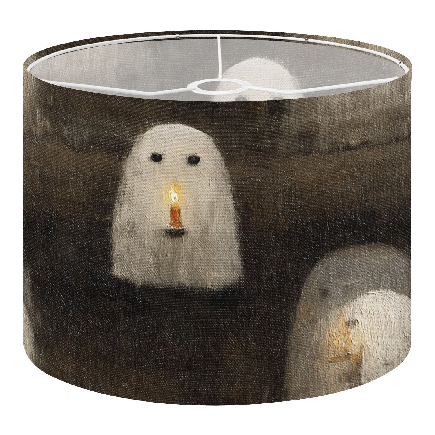 Linen Drum Lampshades Cute Ghost Halloween Decor Vintage Painting ...