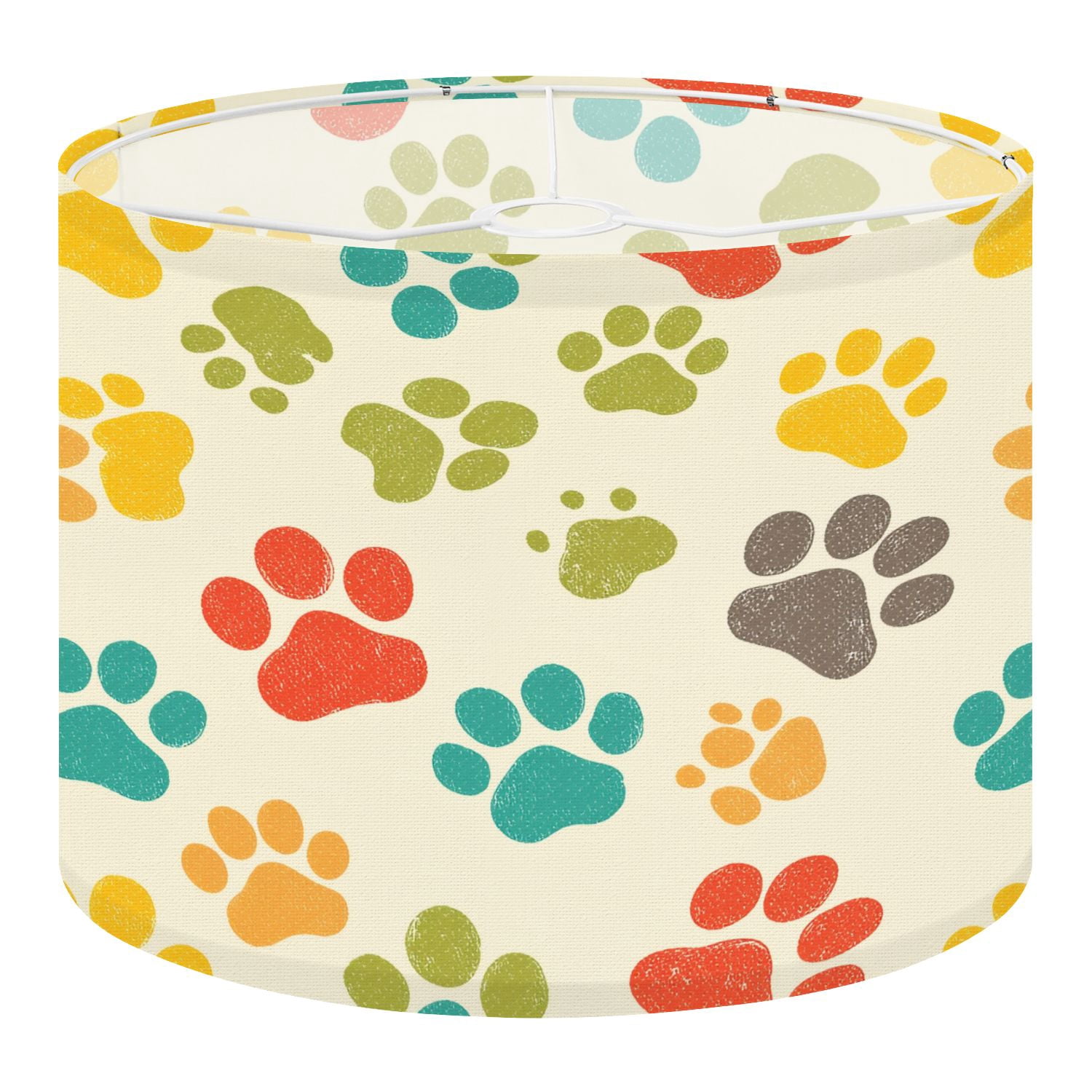 Linen Drum Lampshades Cute seamless colorful hand drawn doodle paw ...