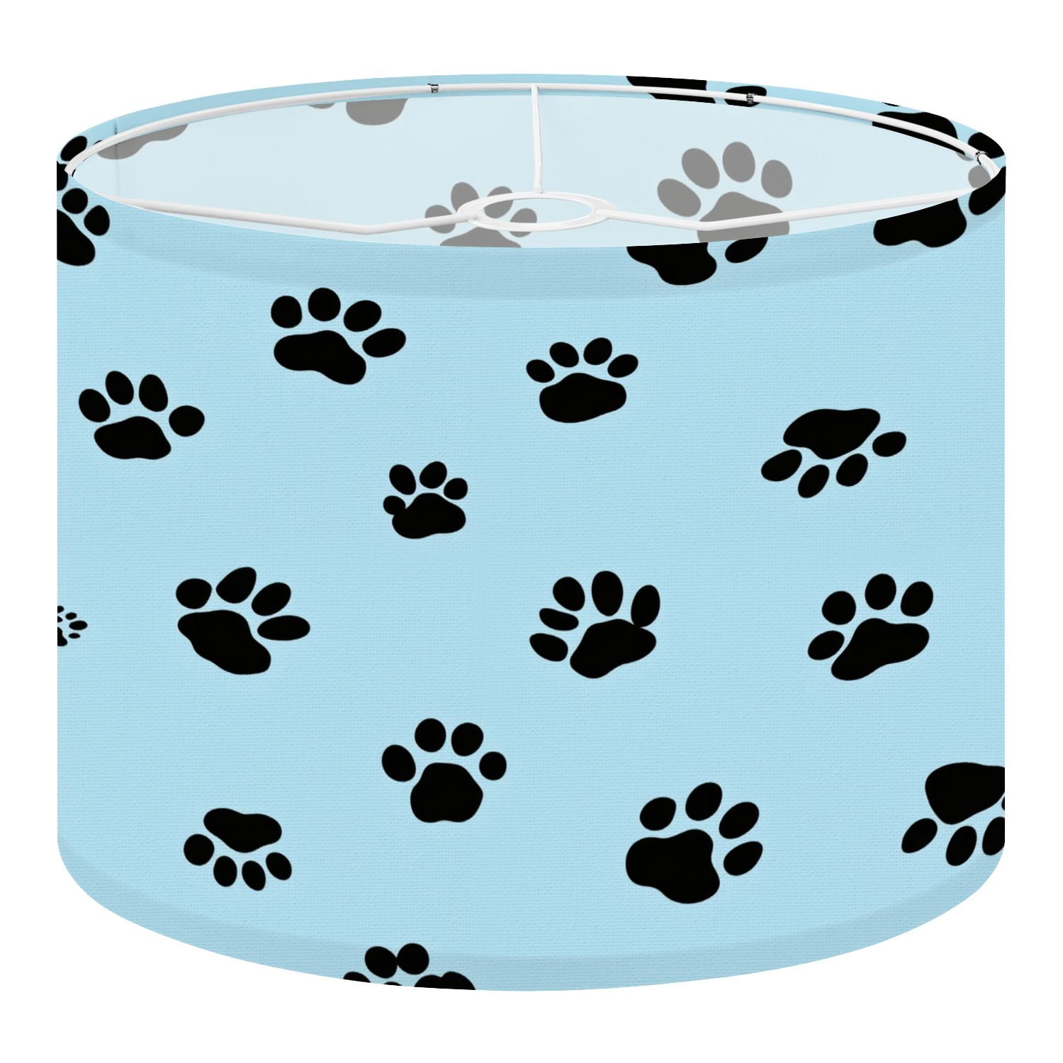 Linen Drum Lampshades Dog paw print seamless Traces Cat Textile ...