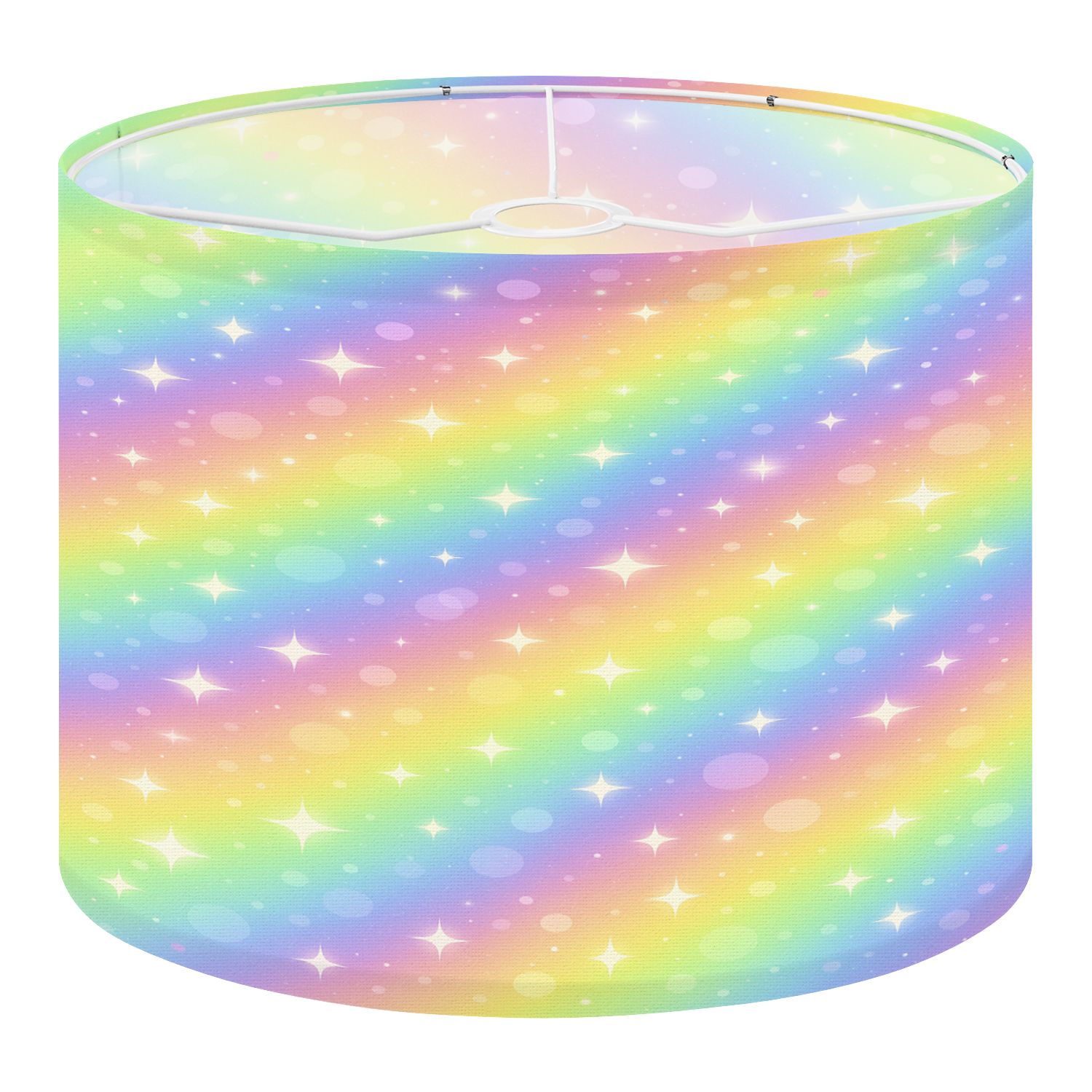 Linen Drum Lampshades Glitters rainbow sky Shiny rainbows pastel color ...