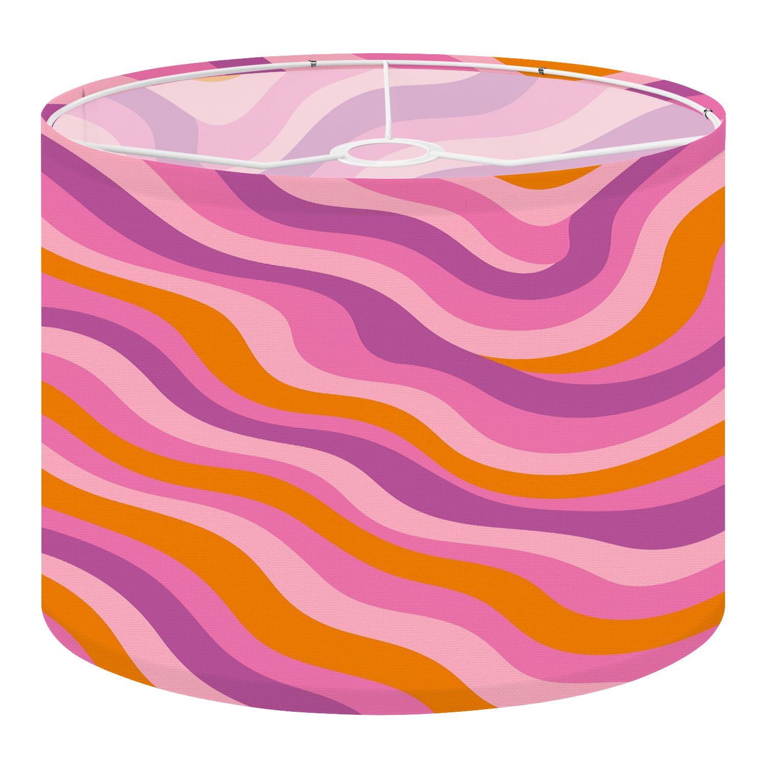 Linen Drum Lampshades Groovy Waves Seamless Psychedelic Abstract Curved ...