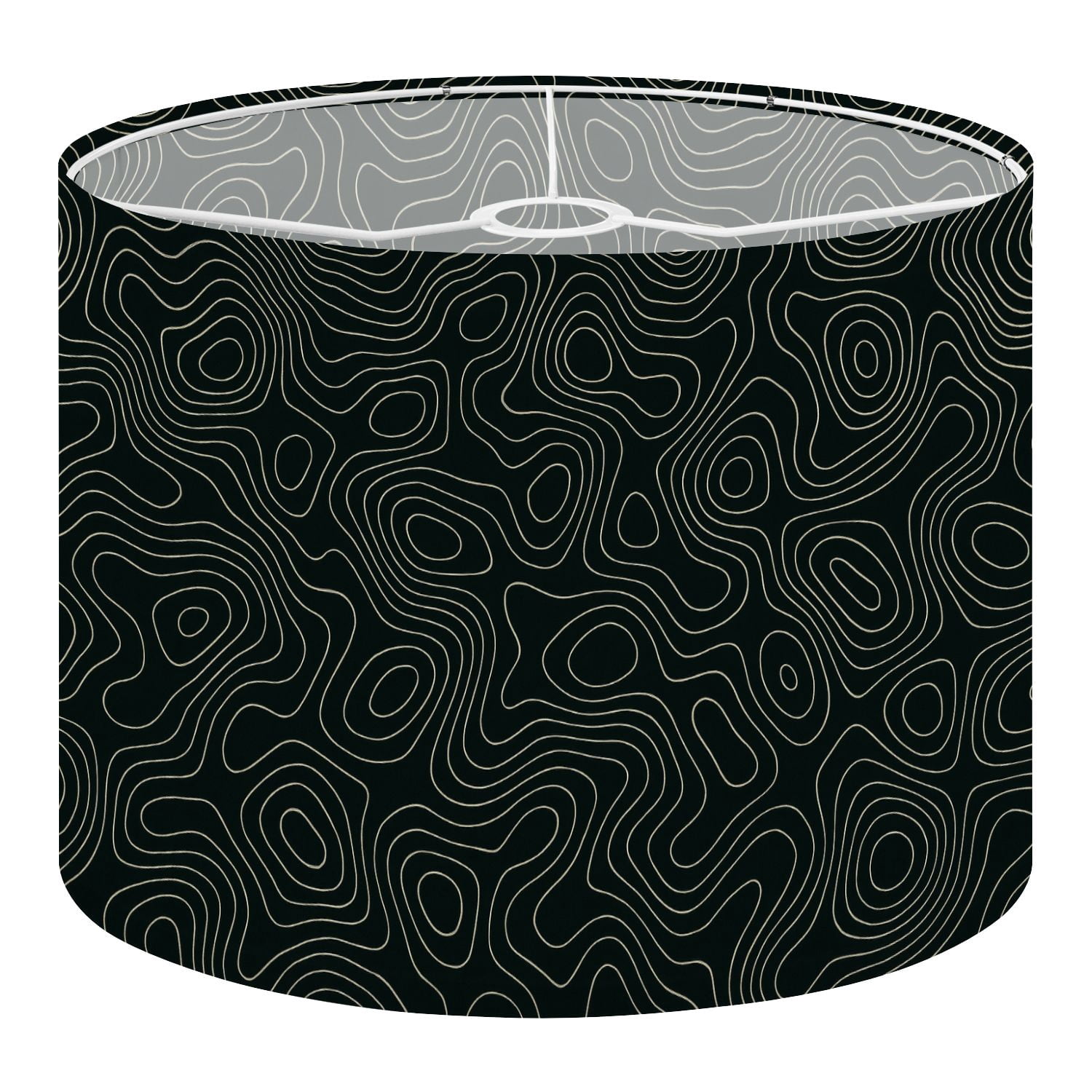 Linen Drum Lampshades Light topographic contour map cartography 13"x13 ...