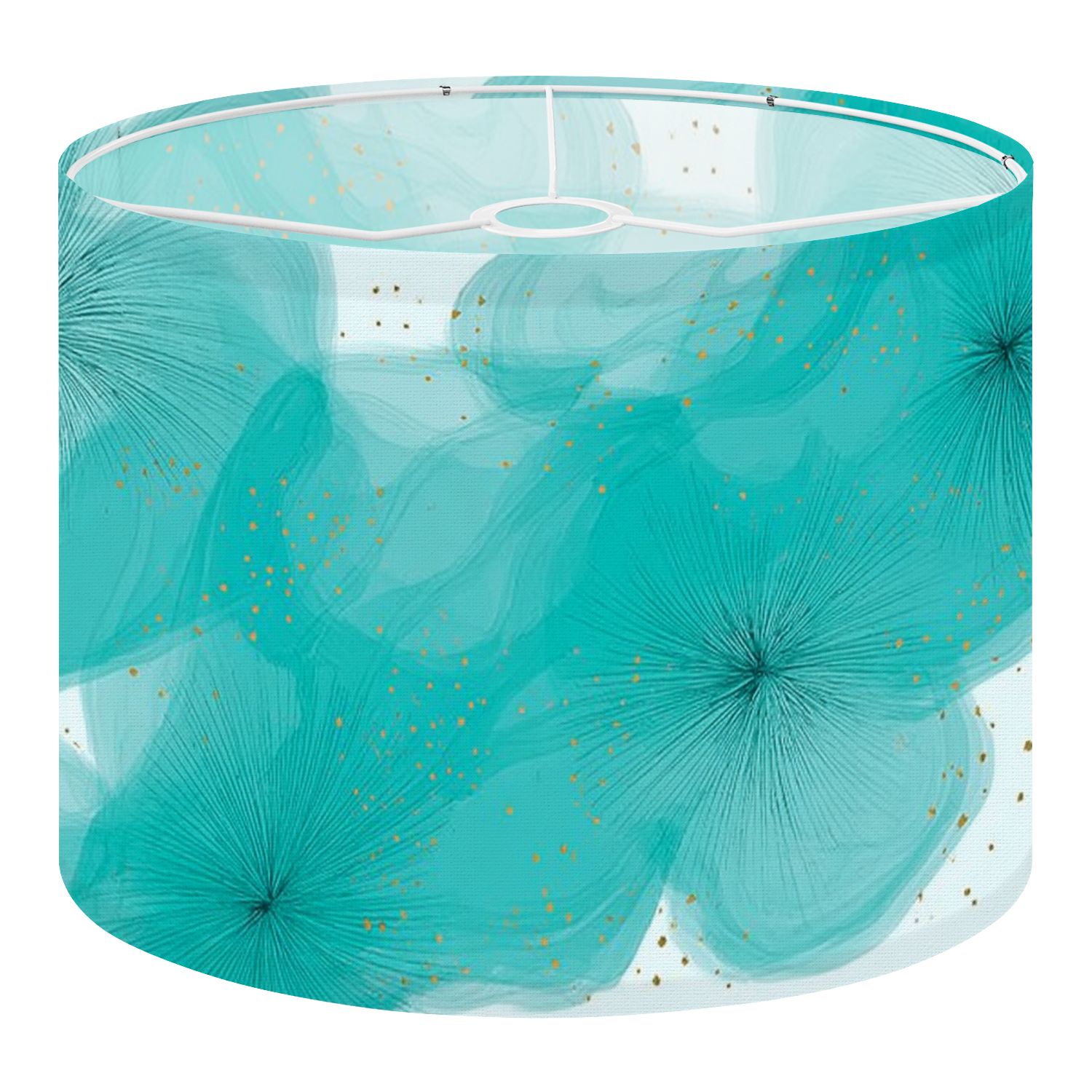 Linen Drum Lampshades Mid Century Atomic Starbursts Retro Abstract ...