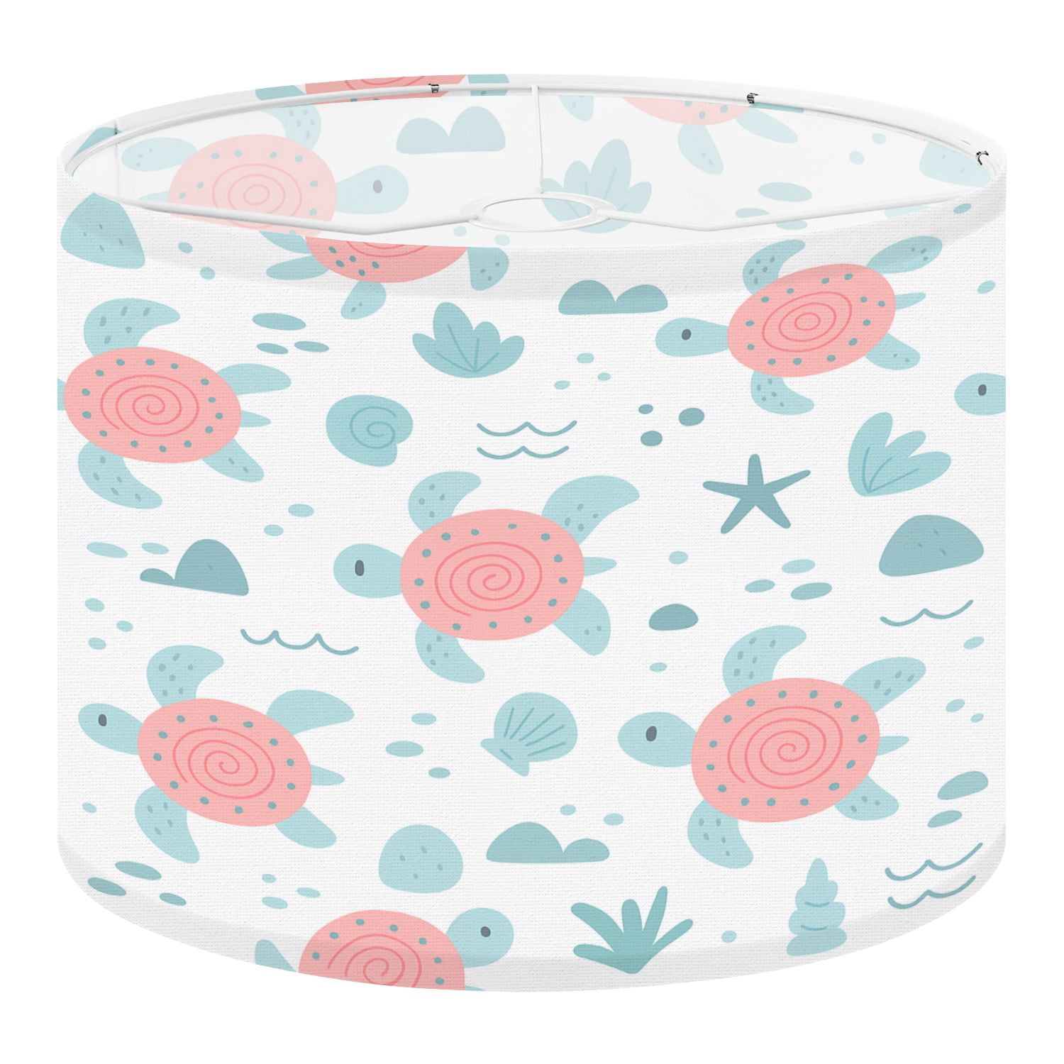 Linen Drum Lampshades Pink sea turtle Cute swimming pink turtles Girls ...