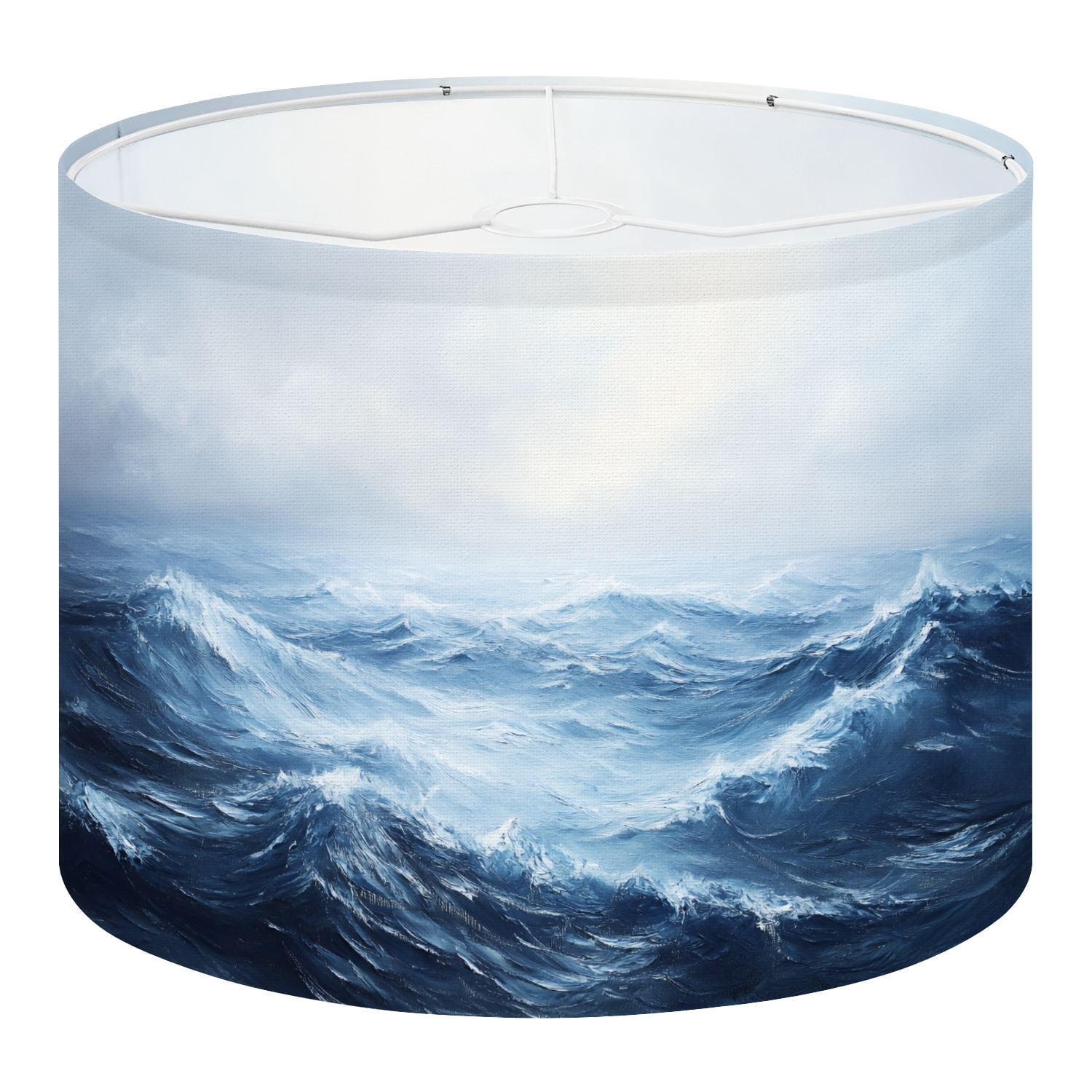 Linen Drum Lampshades Sea Stormy Waves Ocean Surface Churning Water ...