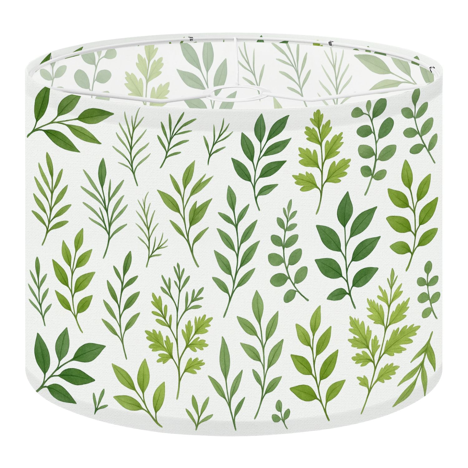 Linen Drum Lampshades Seamless Eucalyptus palm fern different tree ...