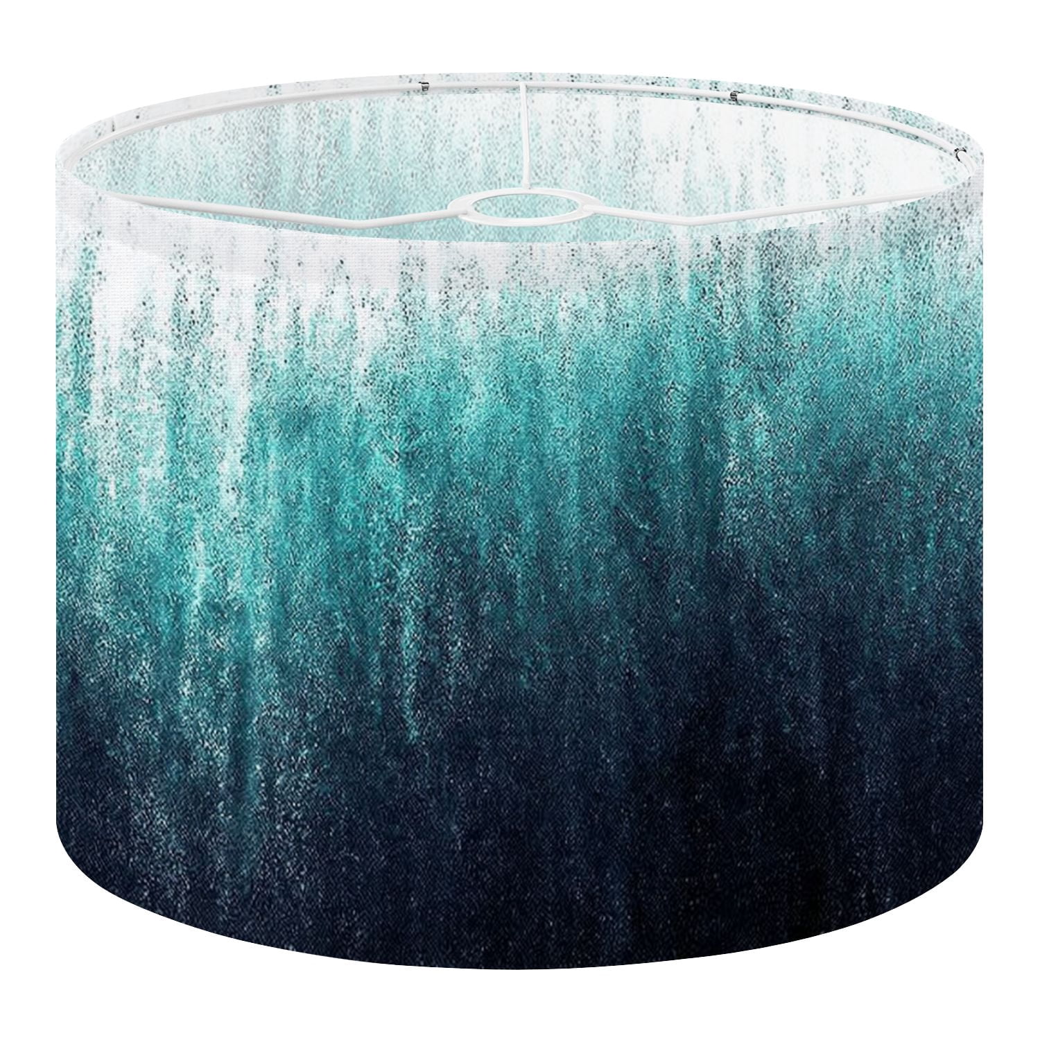 Linen Drum Lampshades Teal Ombre 13"x13"x10" Light Shade for Table ...