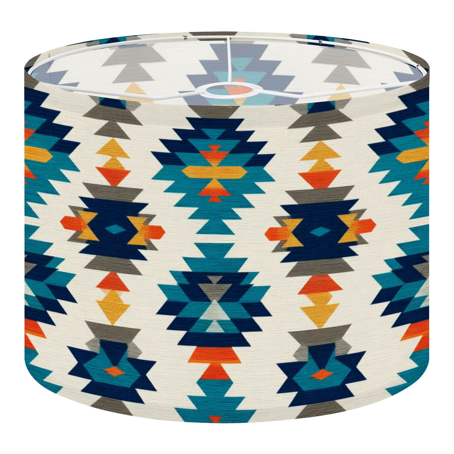 Linen Drum Lampshades Timeless bohemian aztec diamonds southwestern ...