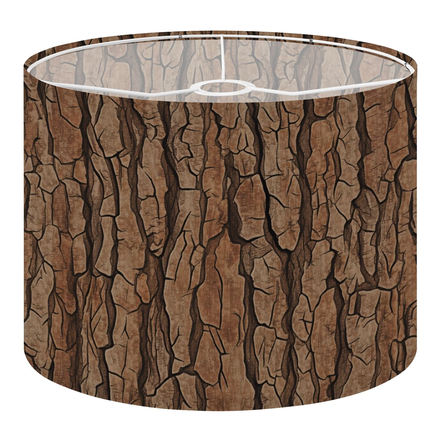 Linen Drum Lampshades Tree Bark Texture Earthy Brown Tones Organic ...