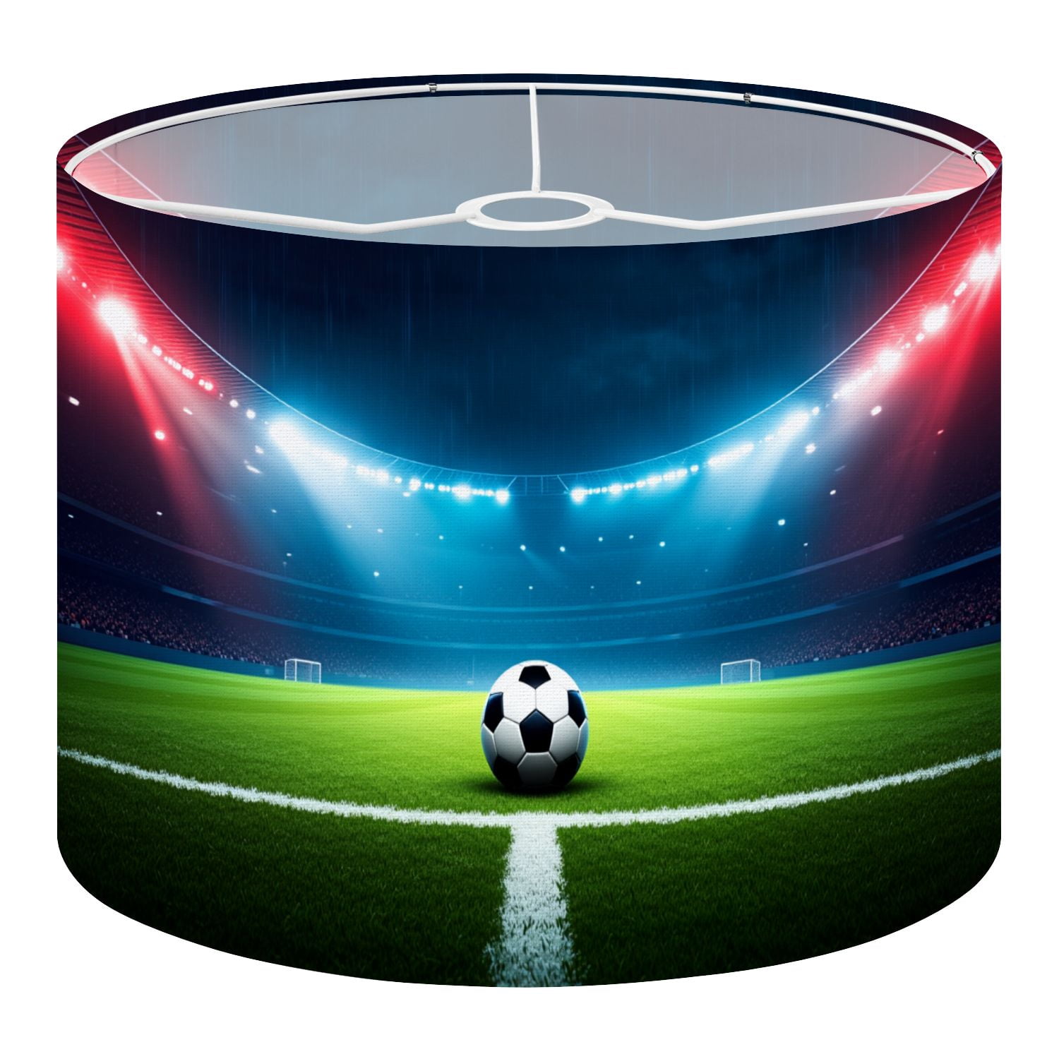 Linen Drum Lampshades Vertical 3D render soccer stadium soccer ball ...