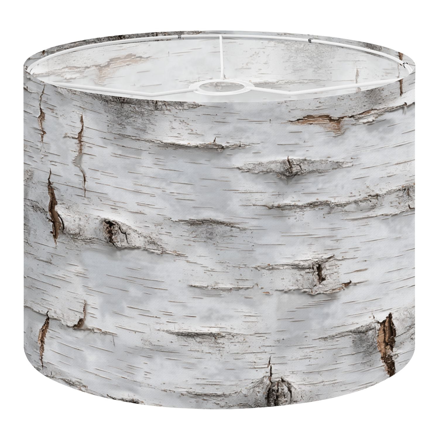 Linen Drum Lampshades White Birch Tree Bark Texture Natural Knots ...