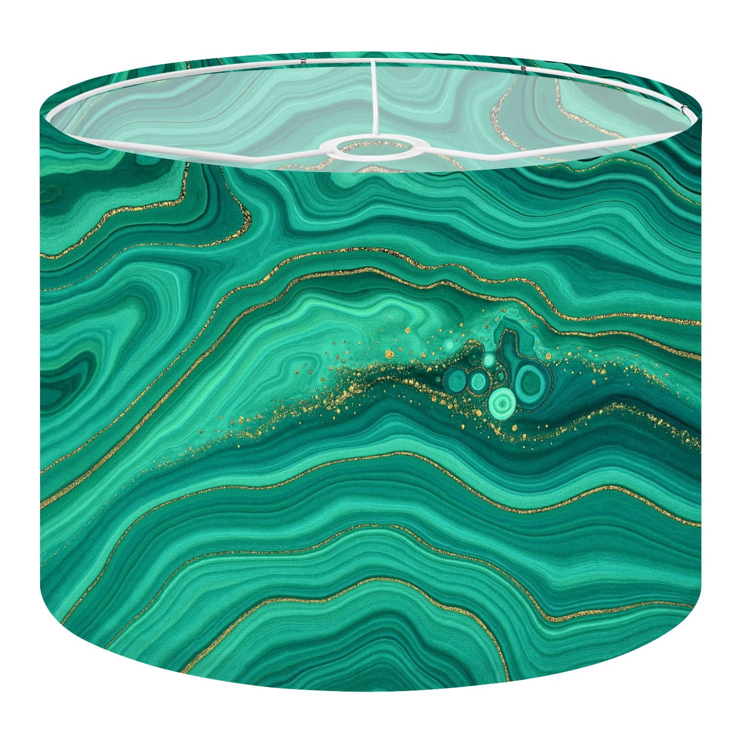 Linen Drum Lampshades abstract fake stone texture malachite green agate ...