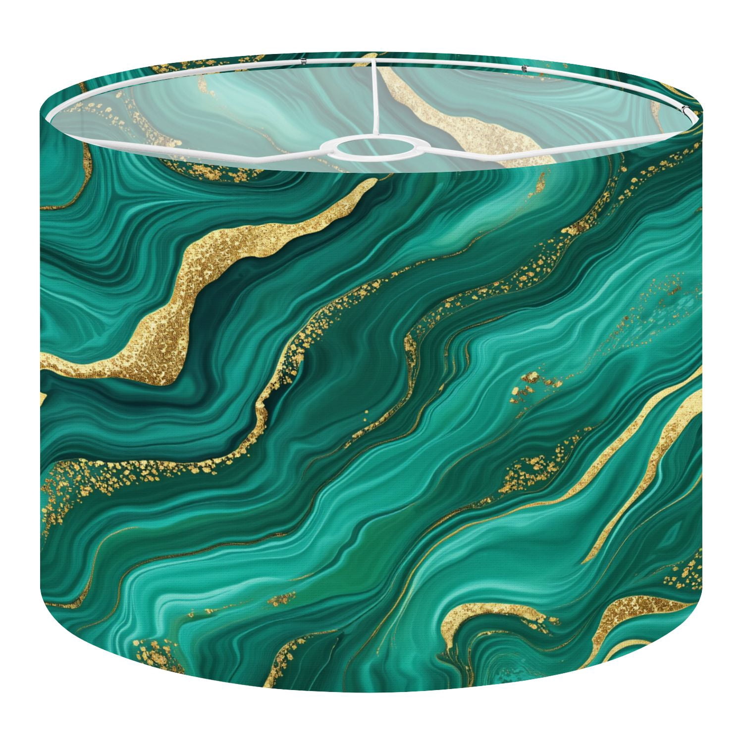 Linen Drum Lampshades abstract fake stone texture malachite green agate ...