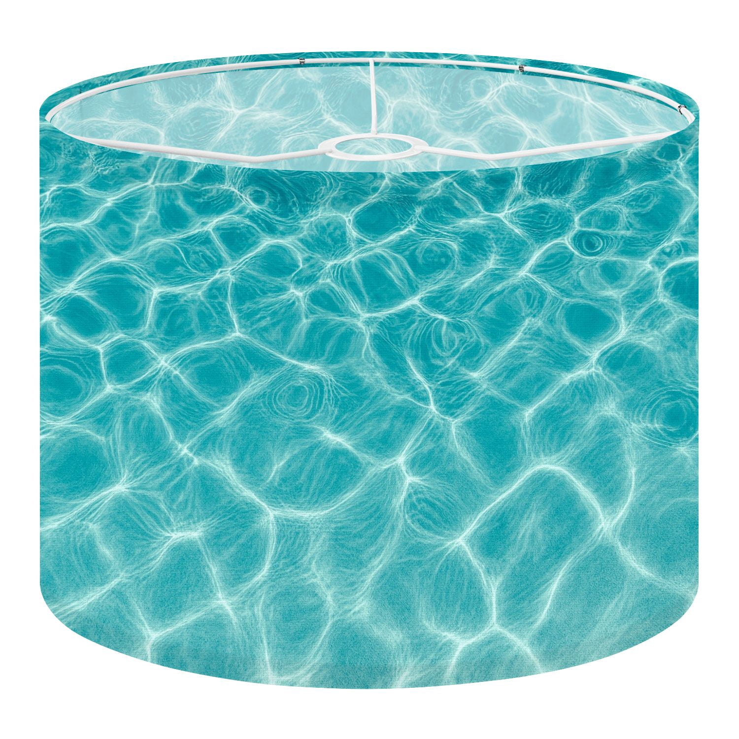 Linen Drum Lampshades clear turquoise water 13"x13"x10" Light Shade for ...