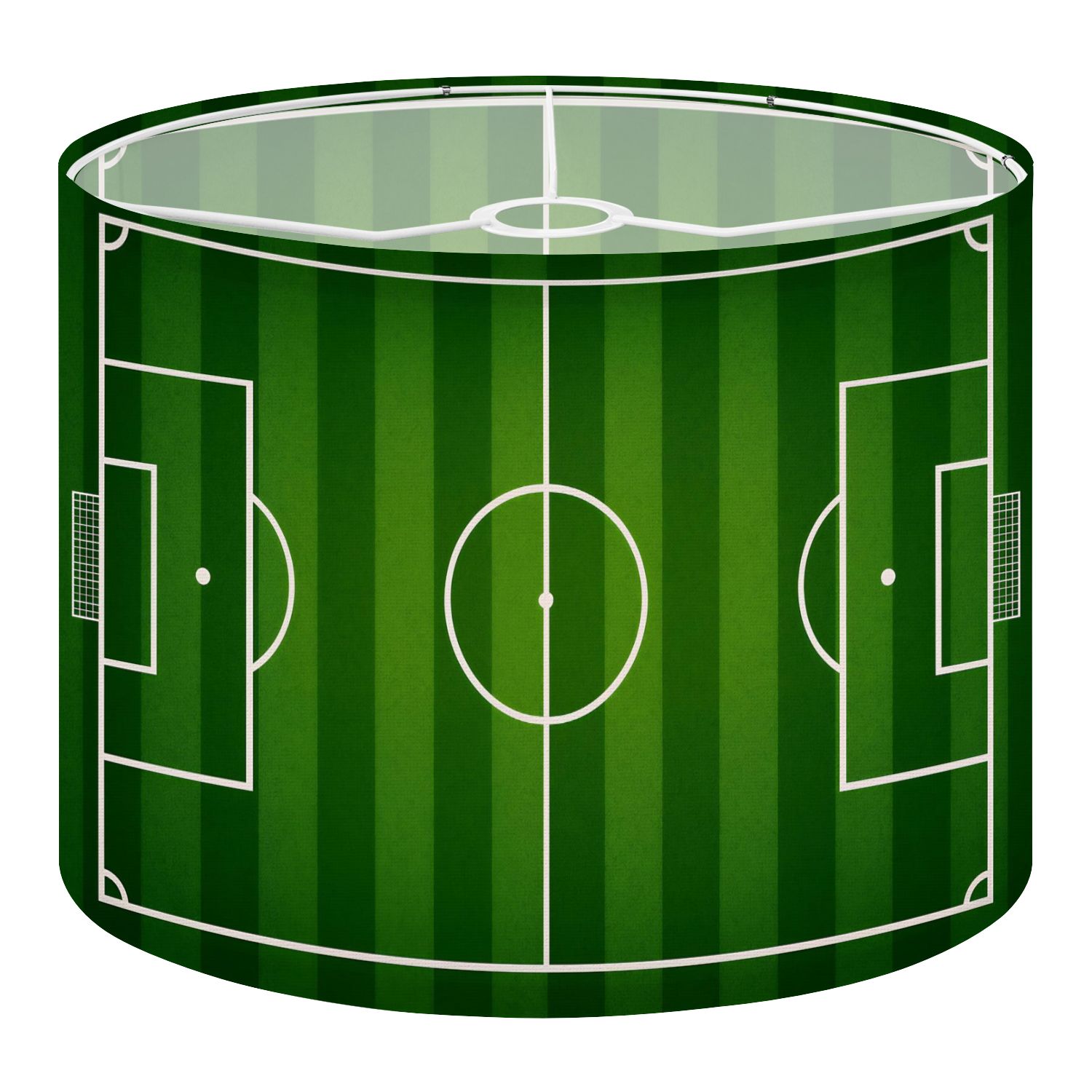 Linen Drum Lampshades green soccer field football field gridiron 13"x13 ...