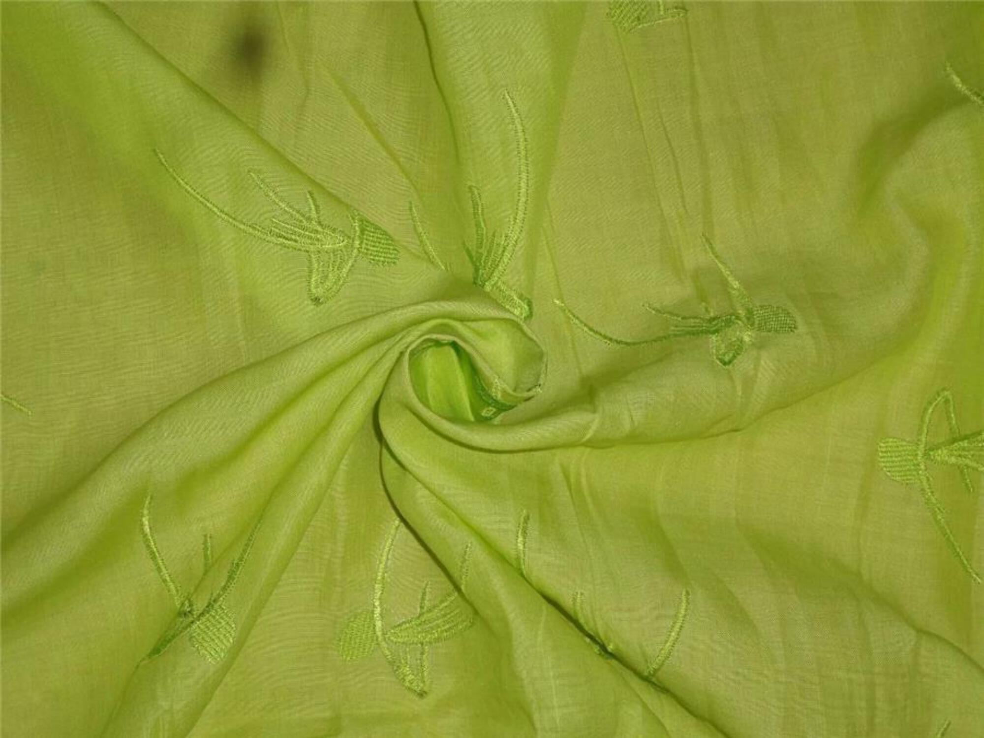 Linen Fabric Embroidered Neon Green 54" wide - Walmart.com