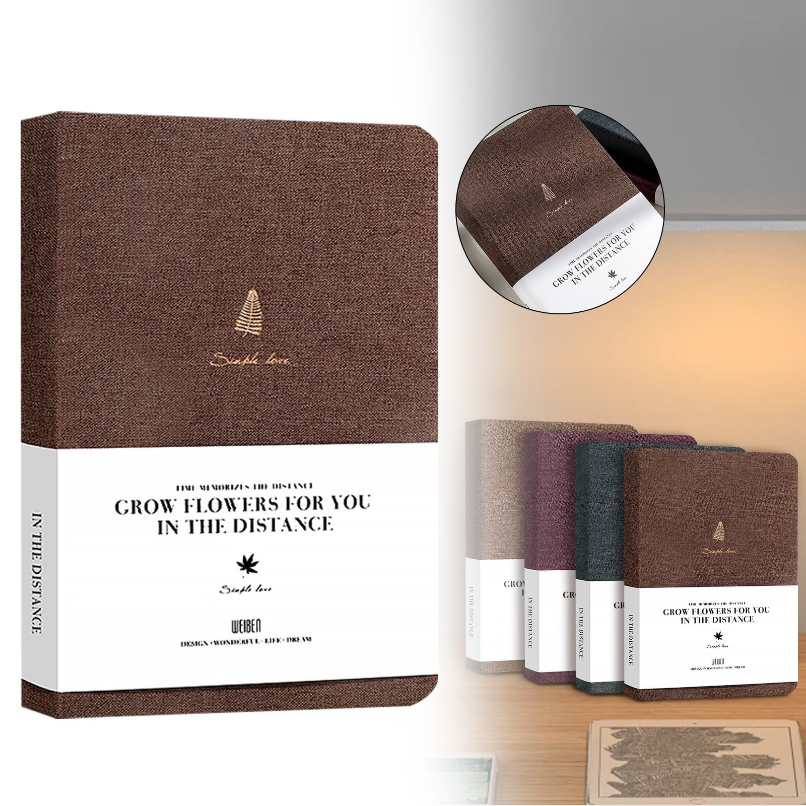 Linen Fabric Premium A5 Hardcover Lined Notebook Journal Medium 19x 13x ...