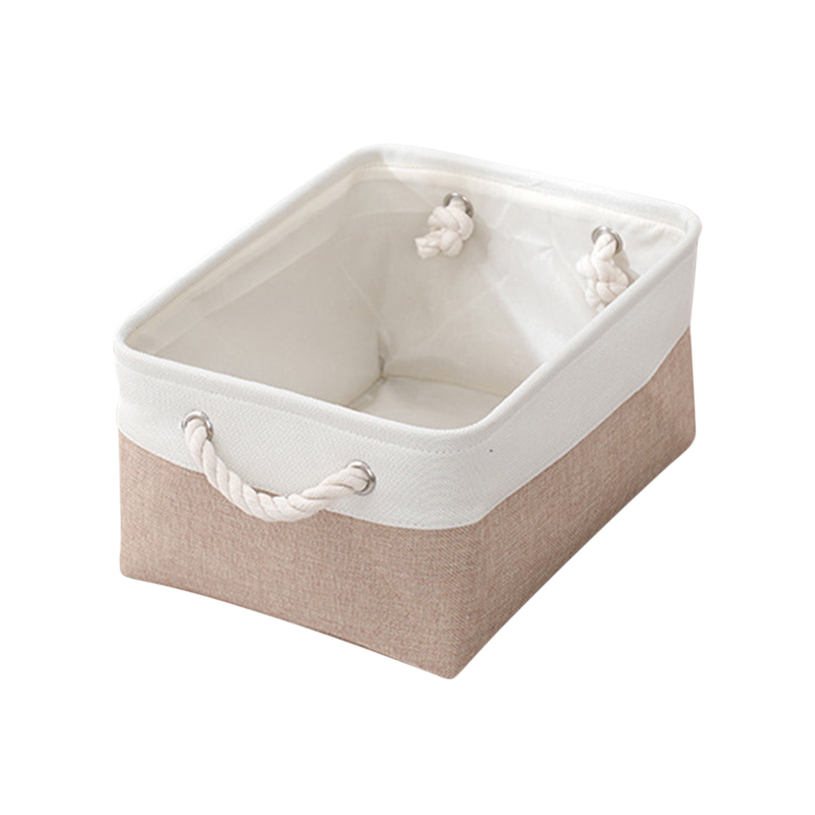 Linen Fabric Storage Basket | Dual Color Folding Organizer Bin ...