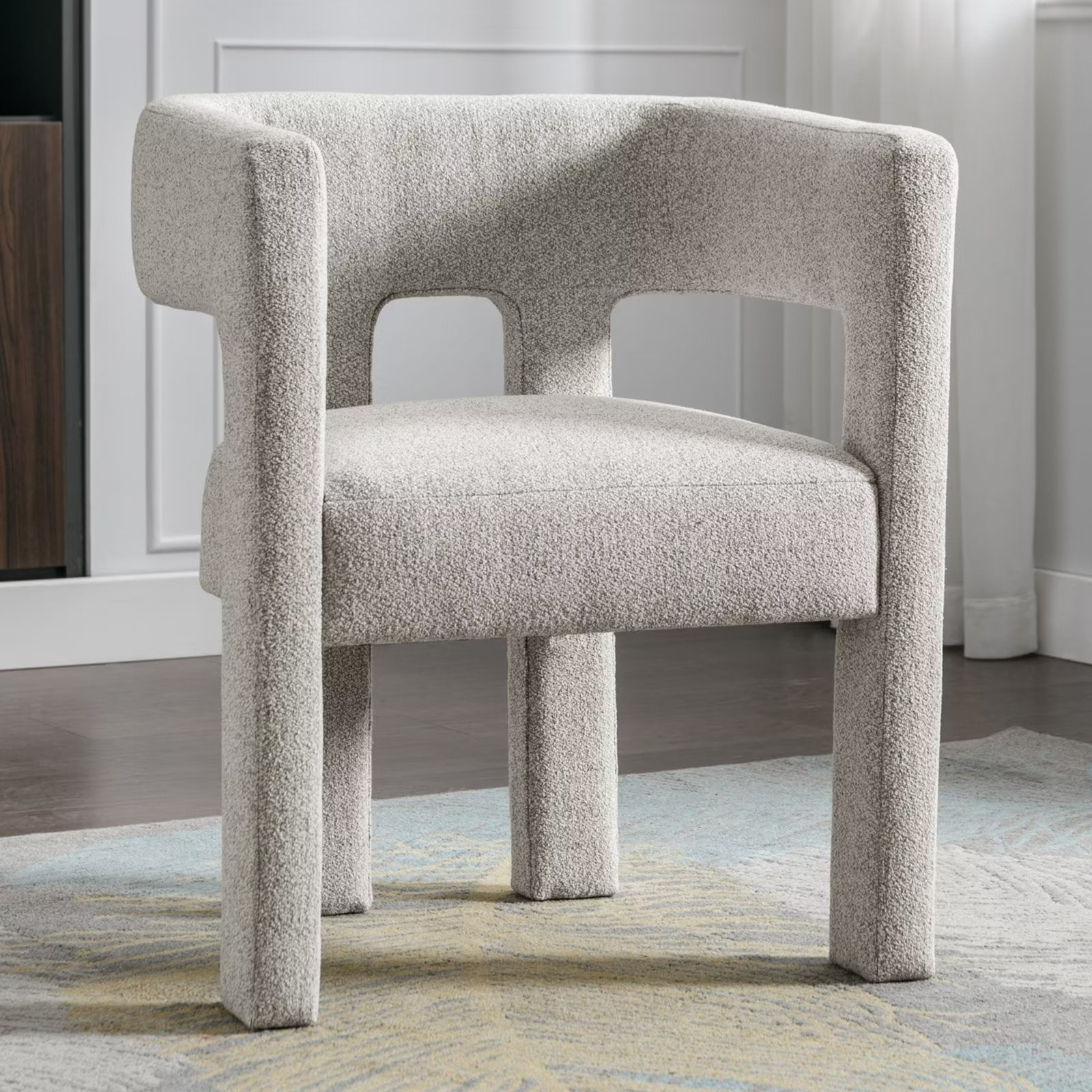 Linen Fabric Upholstered Leisure Armchair, Contemporary Designed Accent ...