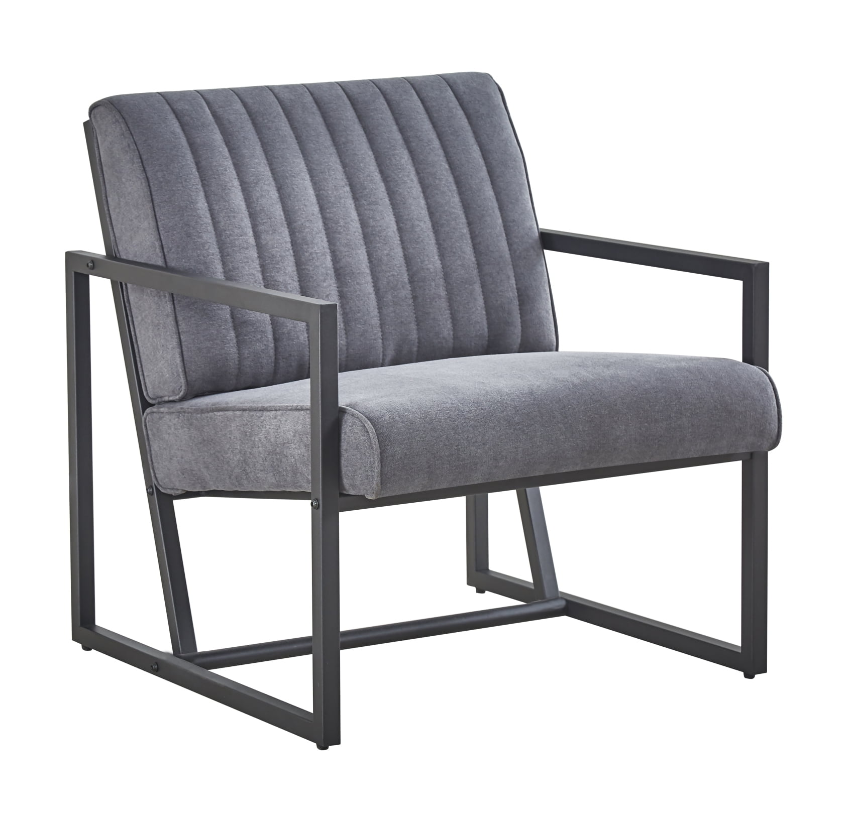 Linen Fabric Vertical Stripe Upholstered Armchair, Modern Accent Chair ...