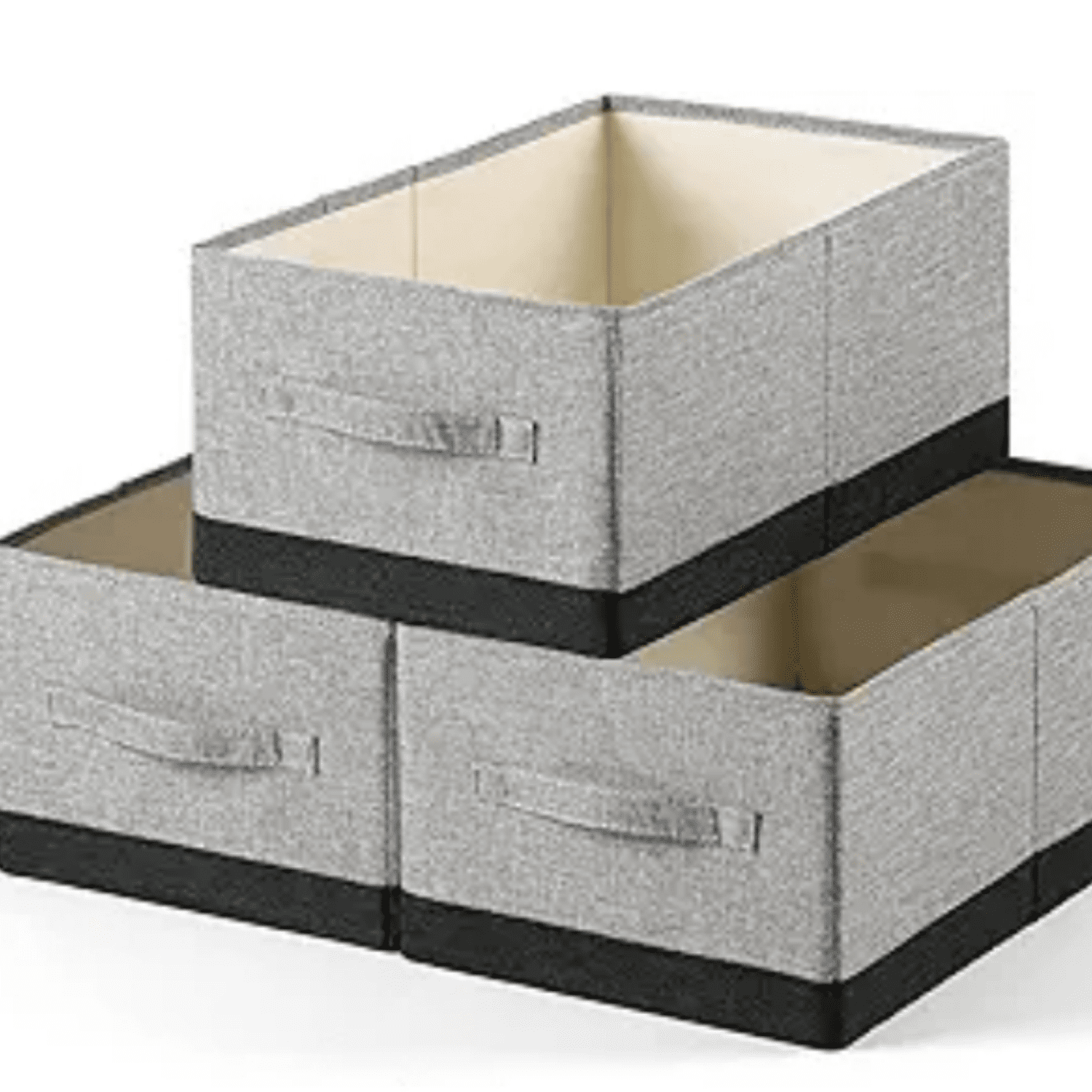 Linen Folding Storage Bins, 3 Pack Large Storage Baskets, Washable ...