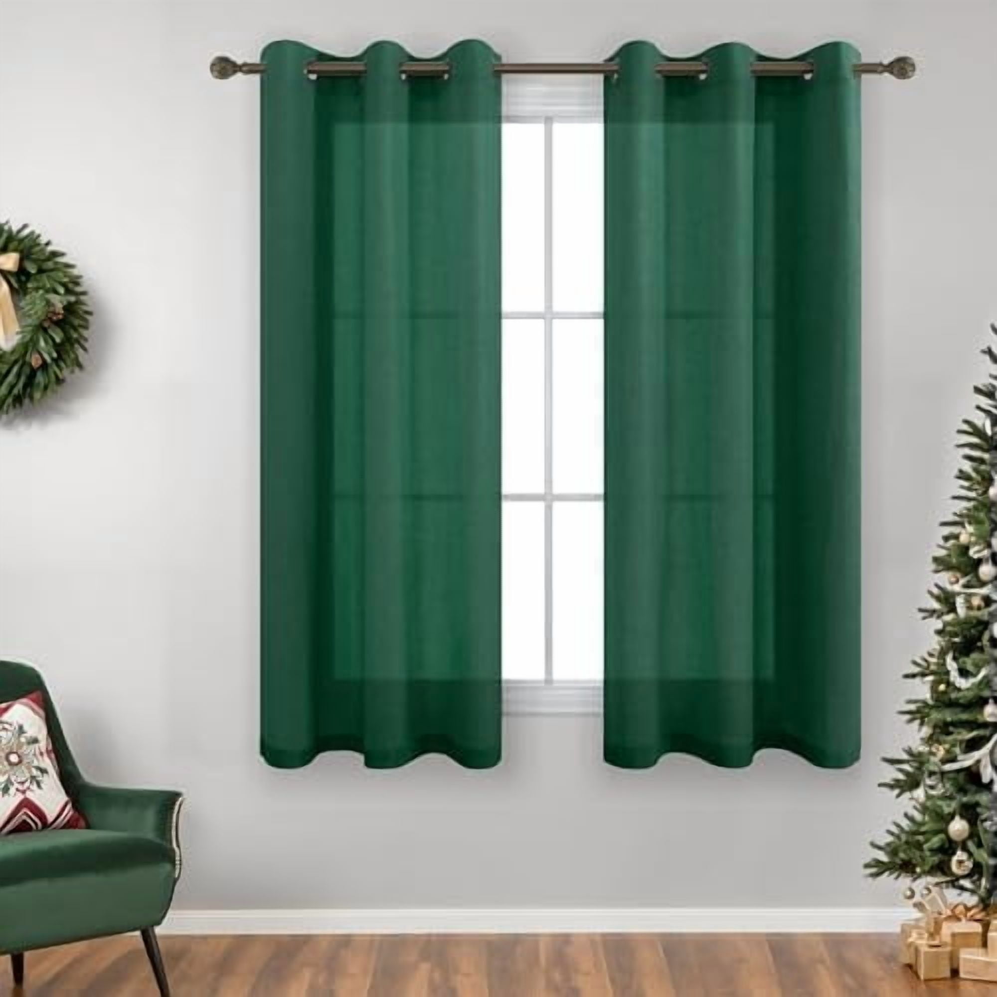 Linen Grommet Curtains for Living Room,Semi Sheer Boho Farmhouse ...