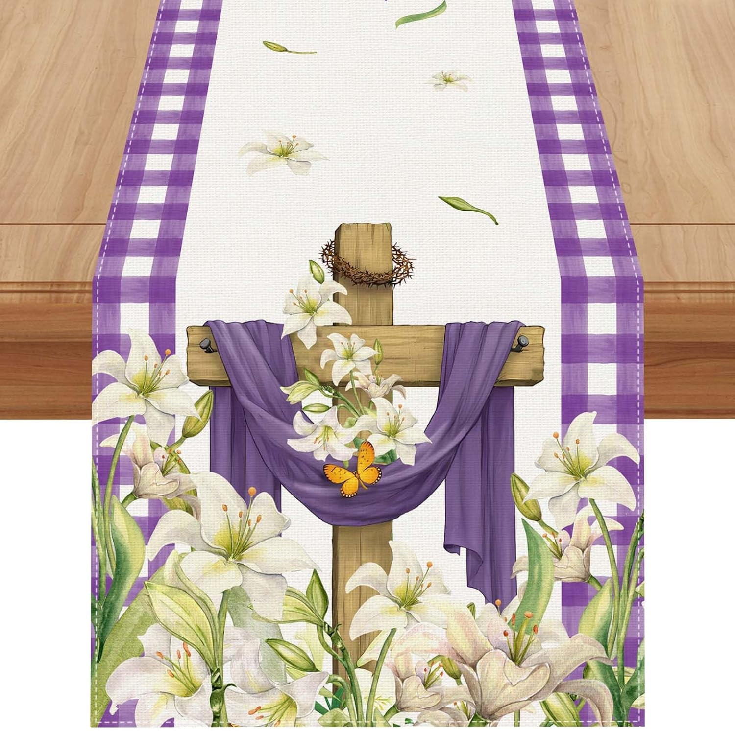 Linen He is Risen Easter Table Runner Long He is Risen Easter Decor ...