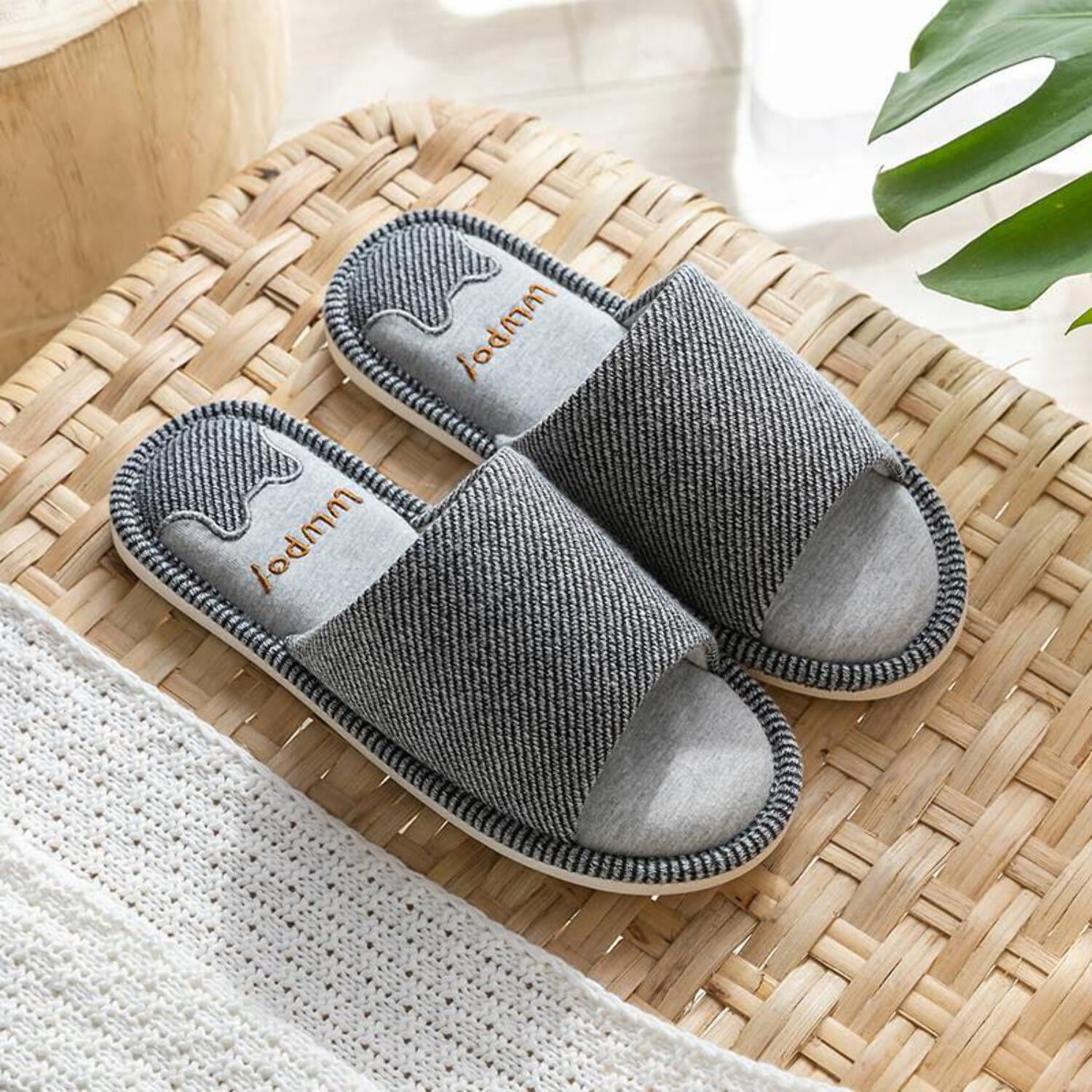 Linen Home Platform Slippers - Walmart.com