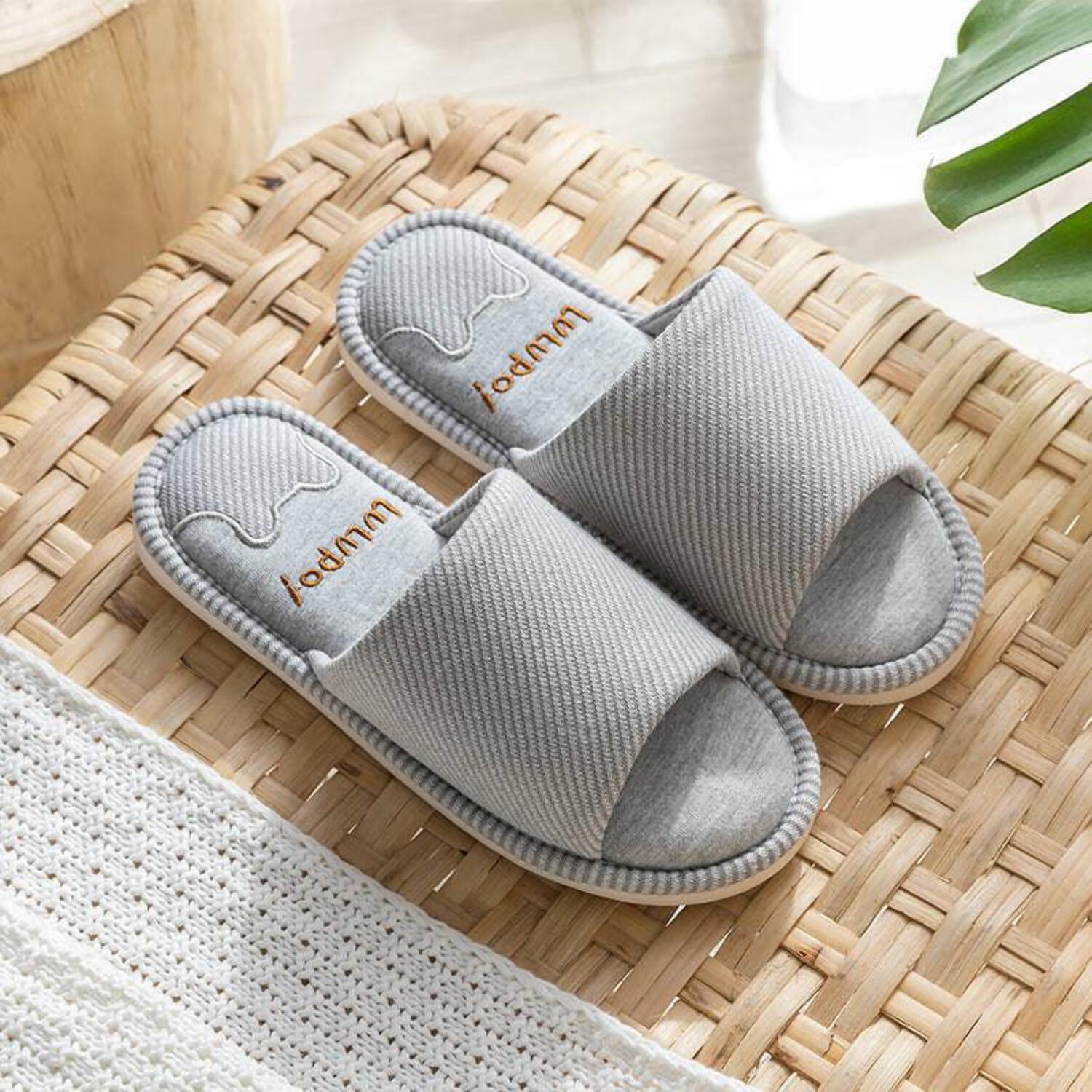 Linen Home Platform Slippers - Walmart.com