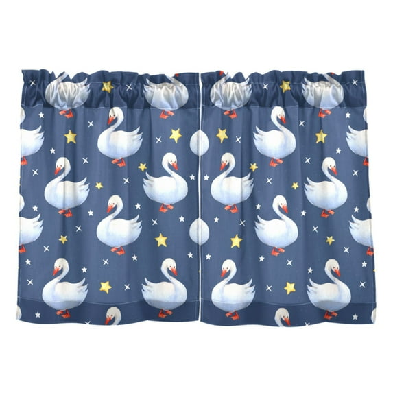 Linen Kitchen Curtains Goose Star Pattern Tier Curtains Tier Kitchen ...