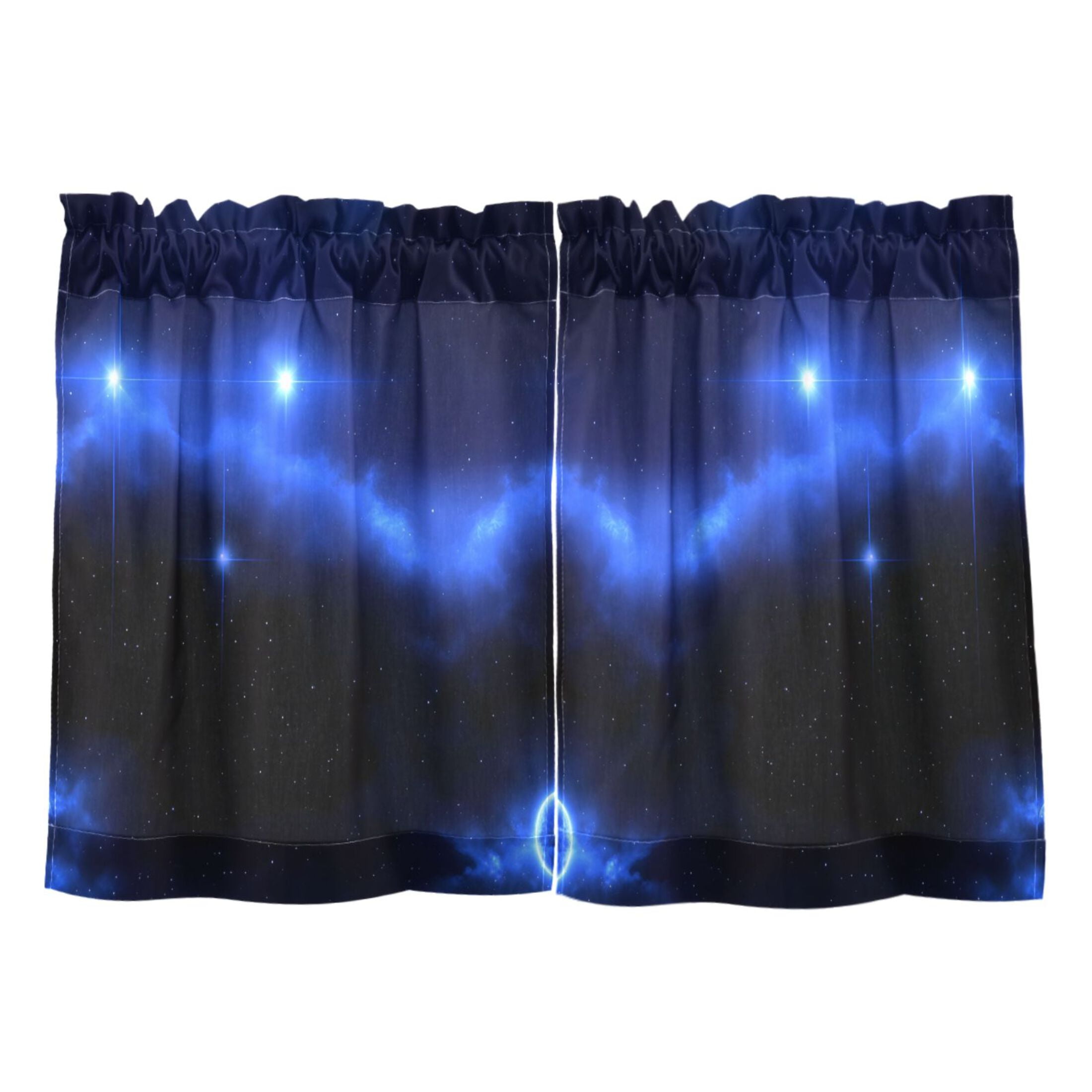 Linen Kitchen Curtains Starry Night Sky Tier Curtains Tier Kitchen ...