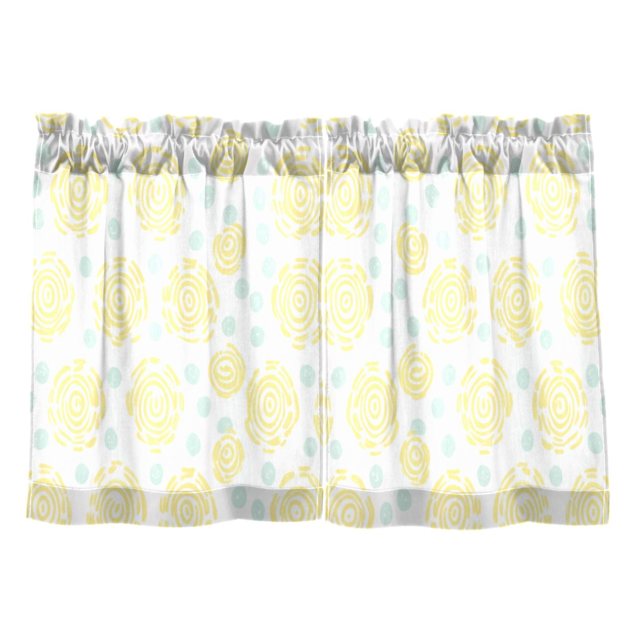 Linen Kitchen Curtains Swirls and Dots Tier Curtains Tier Kitchen ...