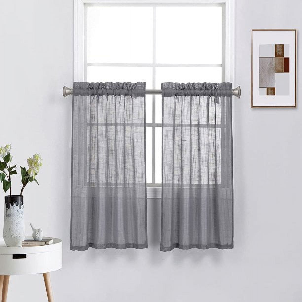 Linen Light Filtering Tiers Privacy Protection Window Treatment Tier ...