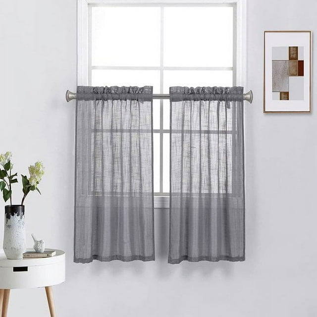 Linen Light Filtering Tiers Privacy Protection Window Treatment Tier ...